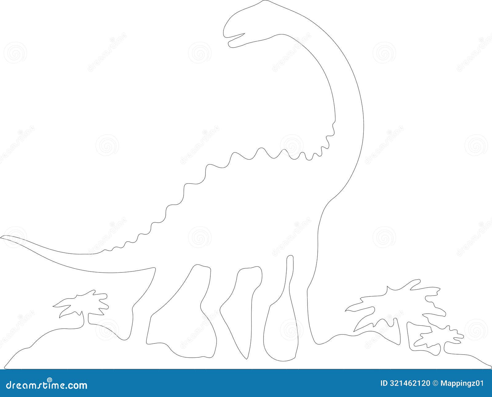 Diplodocus Outline Silhouette Generative Ai Vector Illustration ...