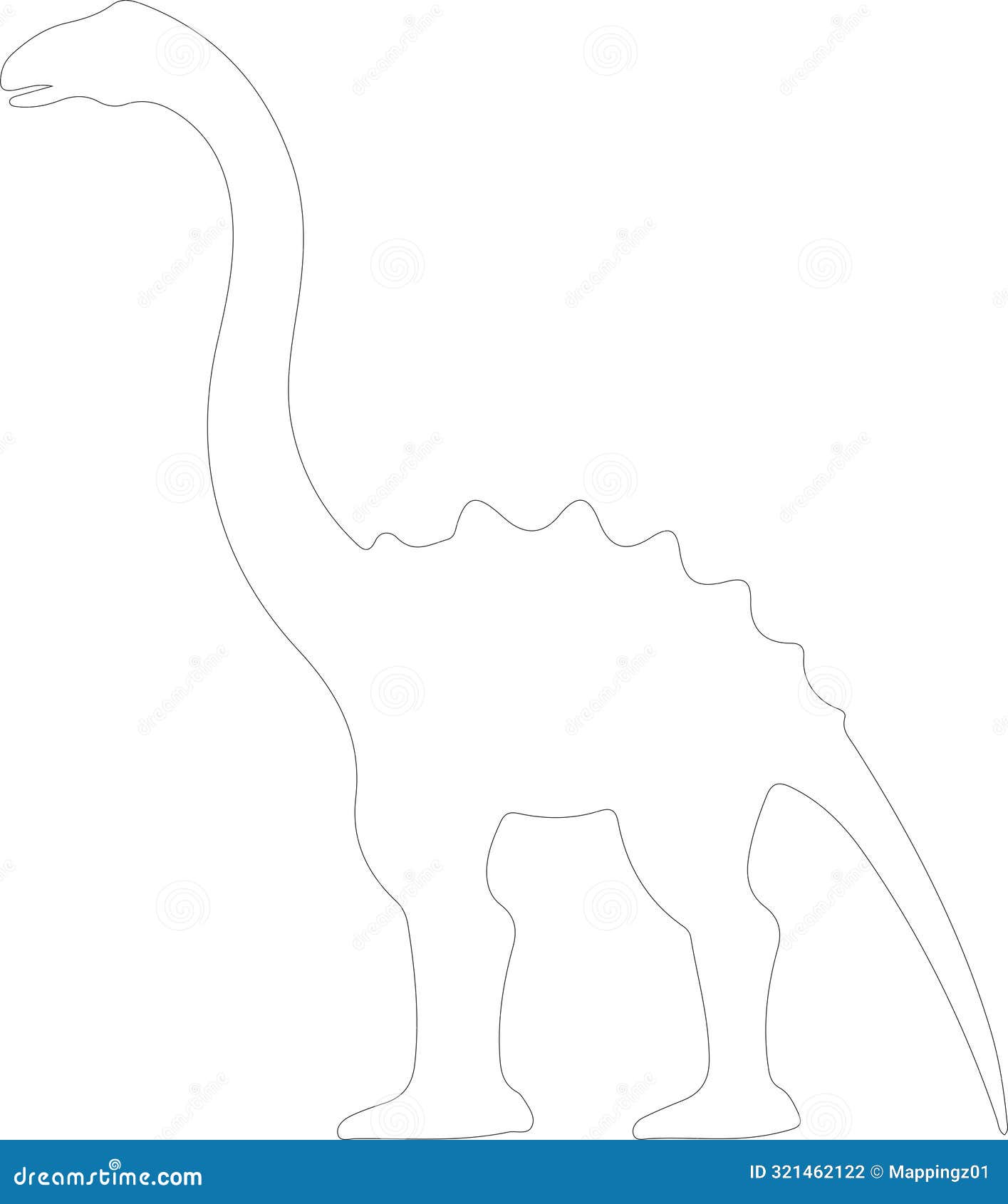 Diplodocus Outline Silhouette Generative Ai Vector Illustration ...