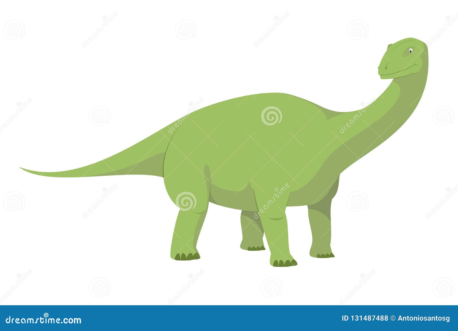 Diplodocus Vector Illustration Isolated In White Background ...