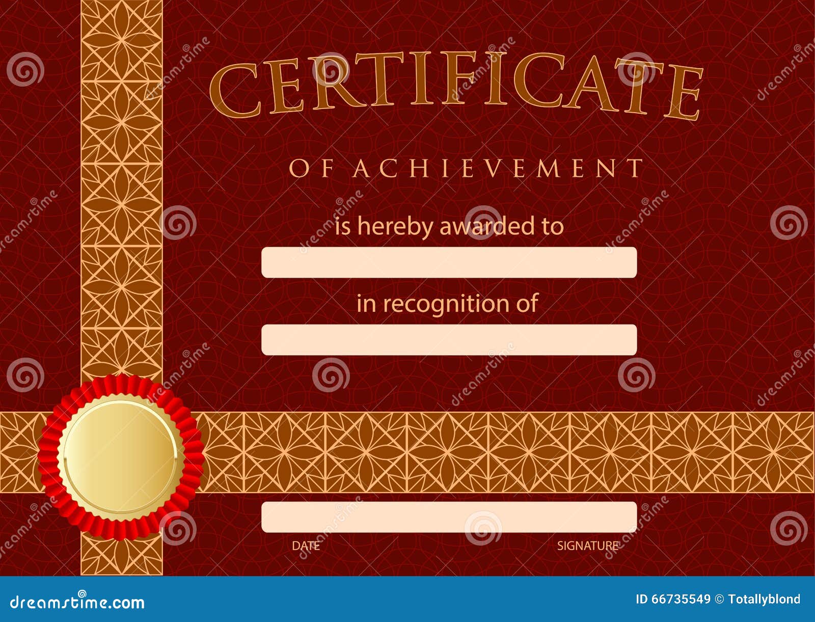 Diploma Certificate of Achievement Stock Vector - Illustration of ...