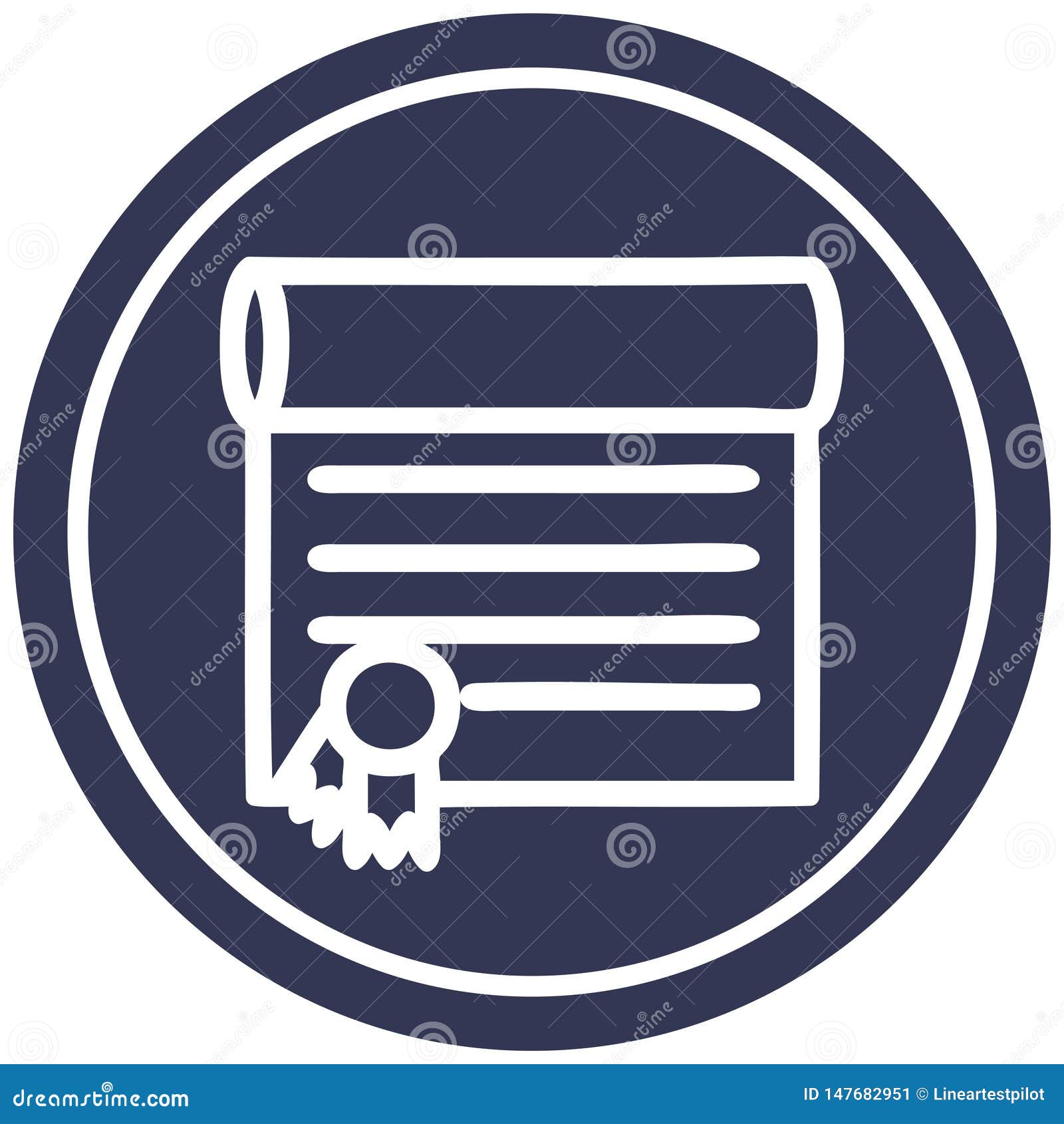 Diploma Certificate Circular Icon Stock Vector - Illustration of symbol ...