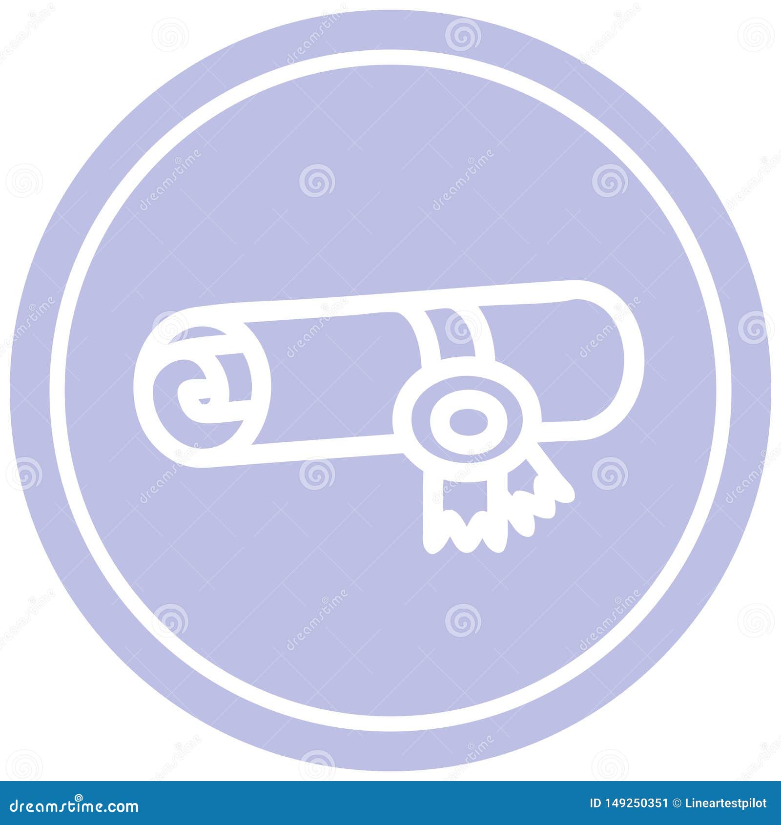 Diploma Certificate Circular Icon Stock Vector - Illustration of sign ...
