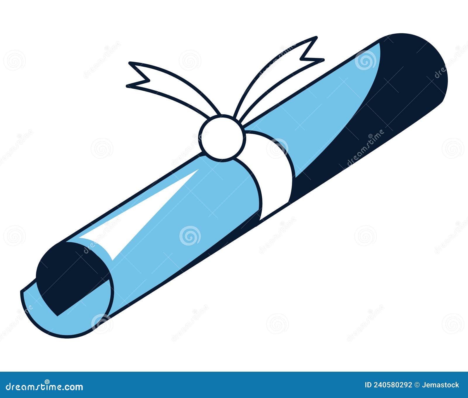 Diploma Certificate Graduation Roll Stock Vector - Illustration of ...