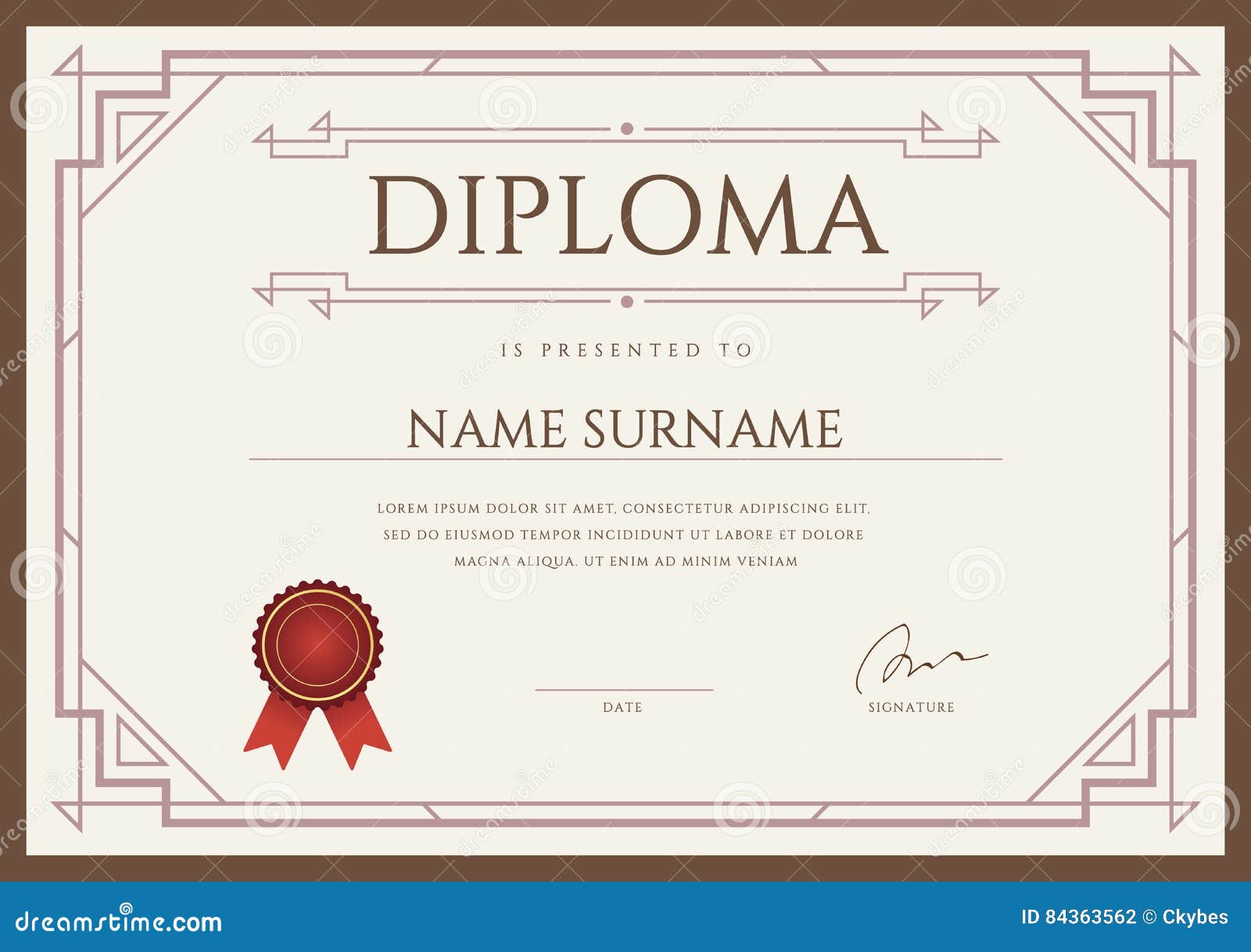 Diploma or Certificate Premium Design Template in Vector Stock Vector ...