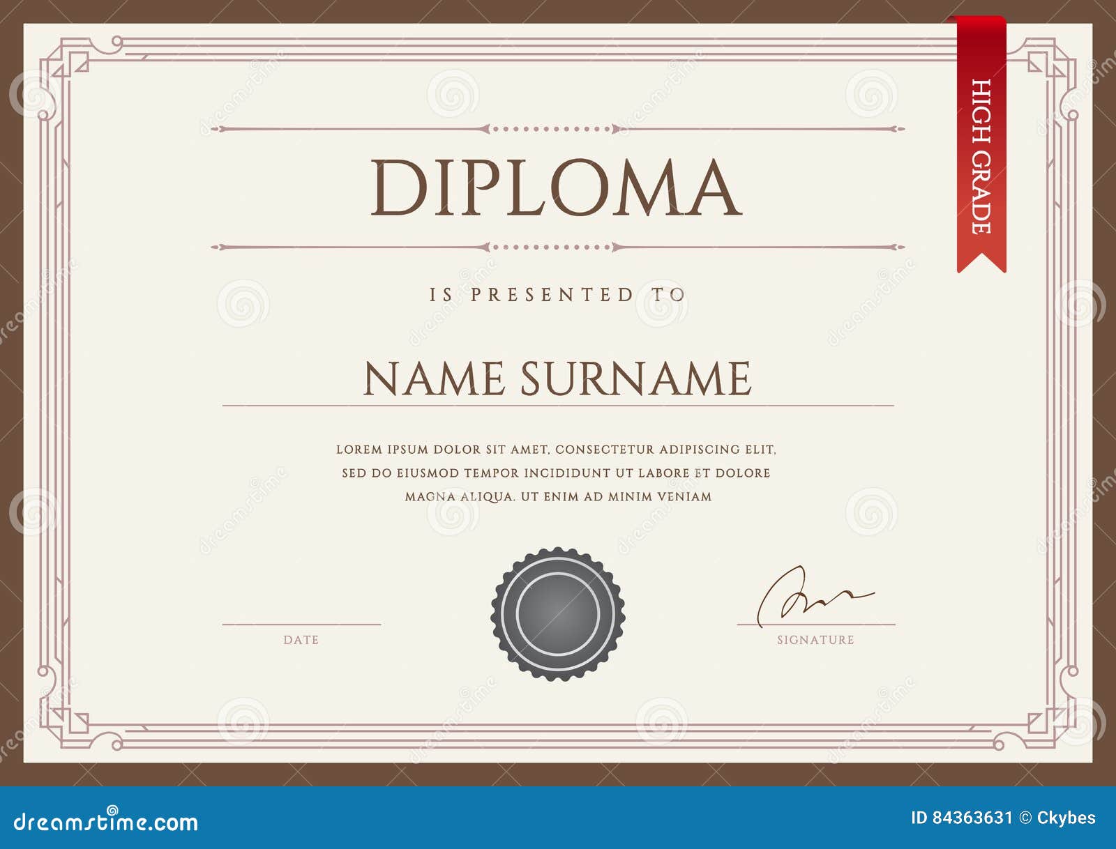 Diploma or Certificate Premium Design Template in Vector Stock Vector ...