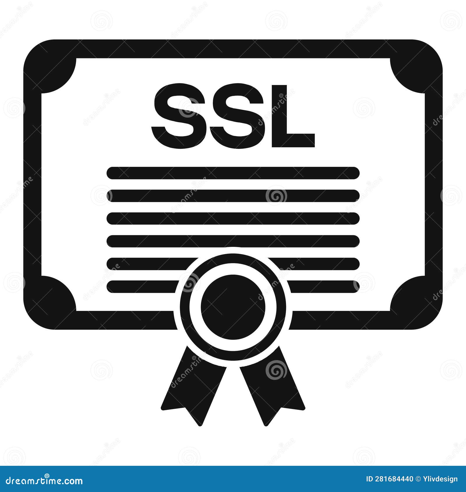 Diploma De Certificado Ssl Icono Vector Simple. Datos Web Ilustración ...