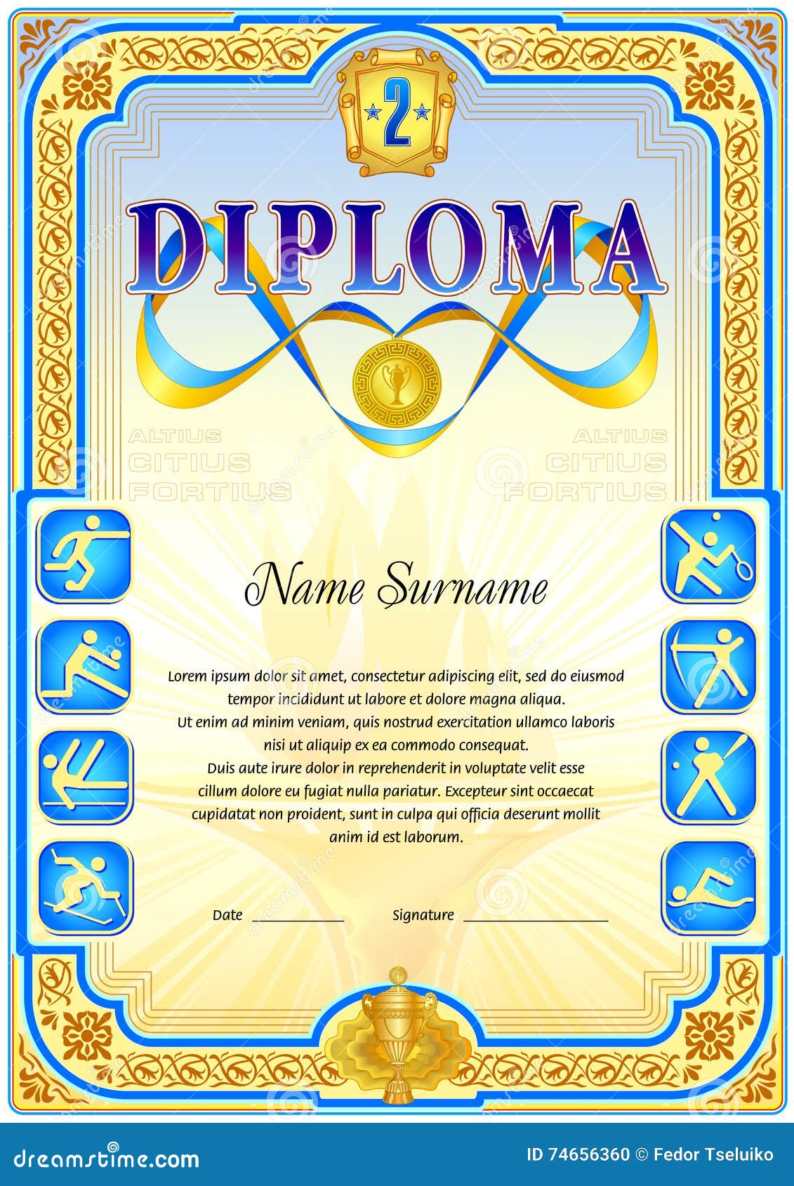 Diploma design template stock vector. Illustration of award - 74656360