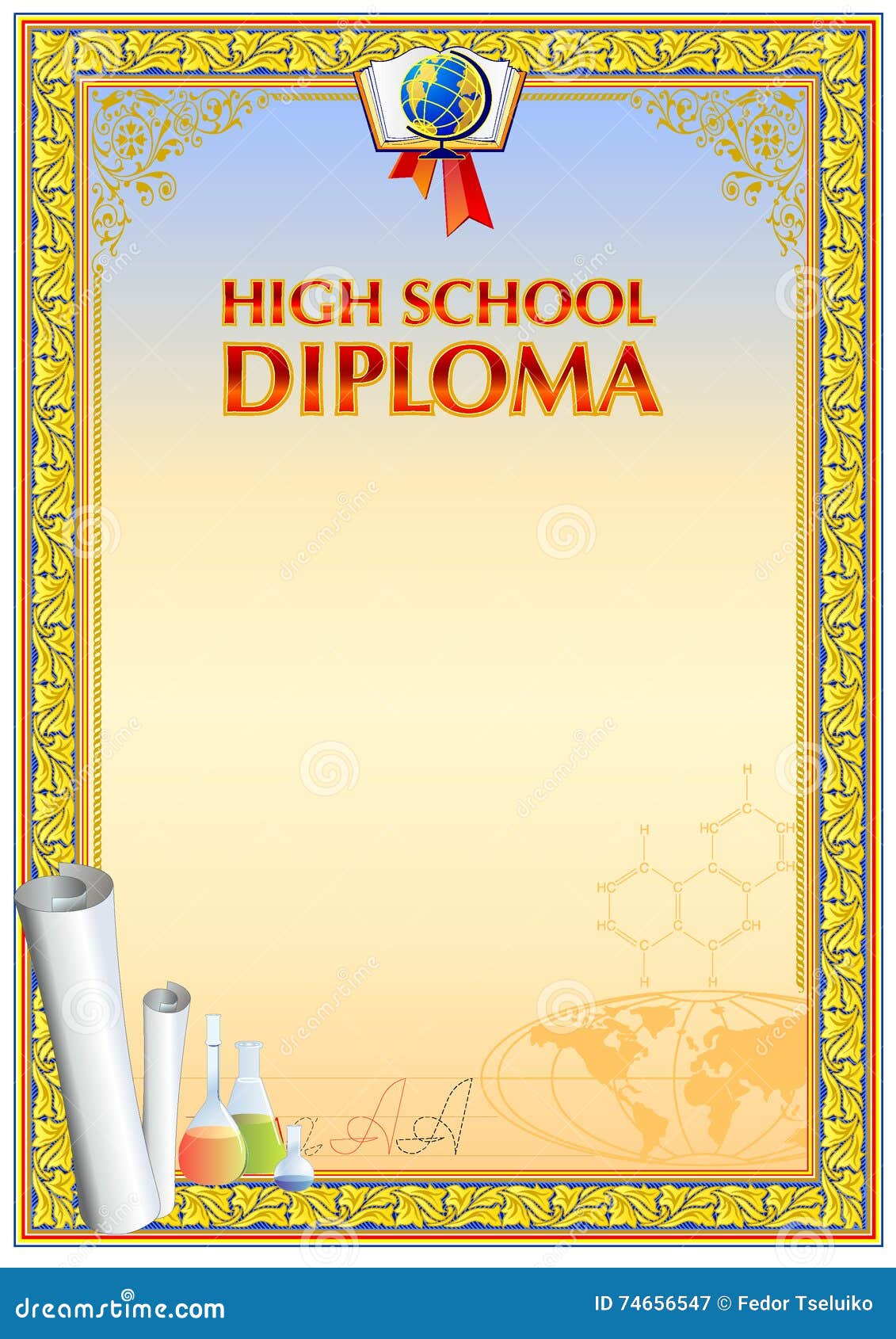 Diploma design template stock vector. Illustration of experience - 74656547