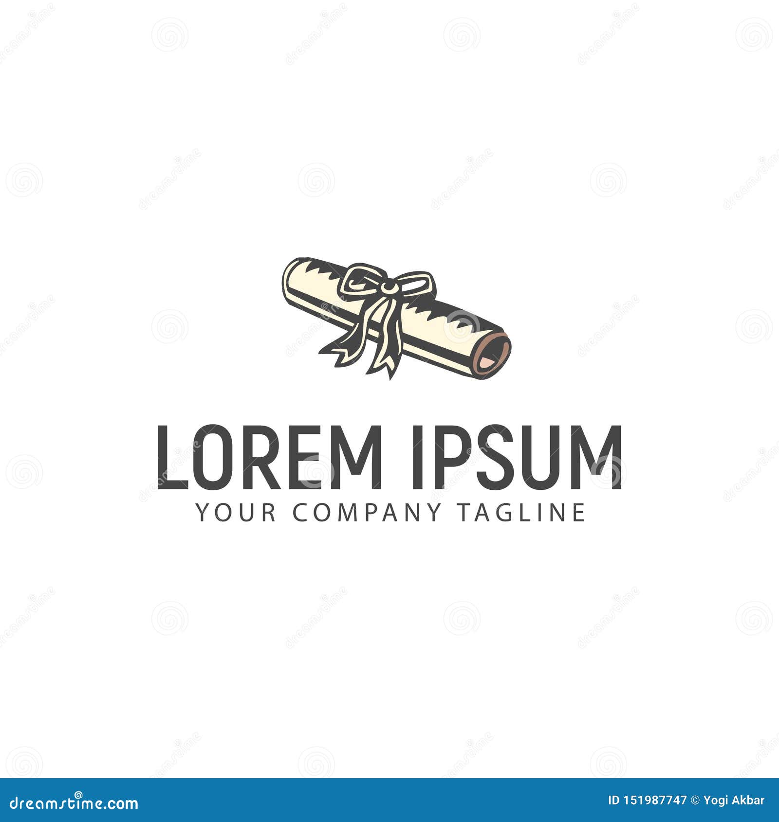 Diploma Document Logo Design Concept Template Stock Vector ...