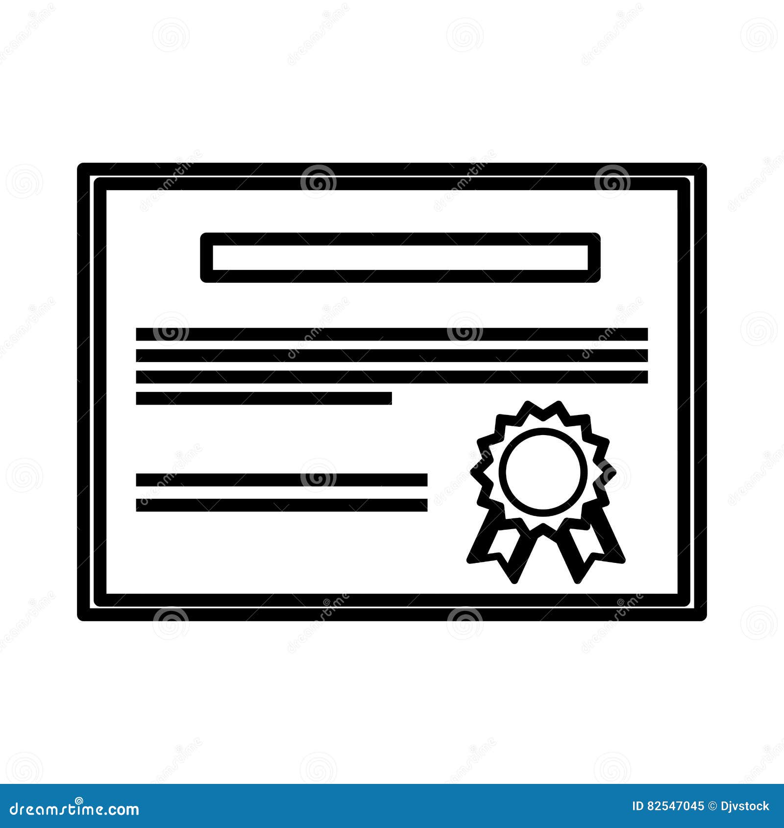 Diploma with emblem stock illustration. Illustration of diploma - 82547045