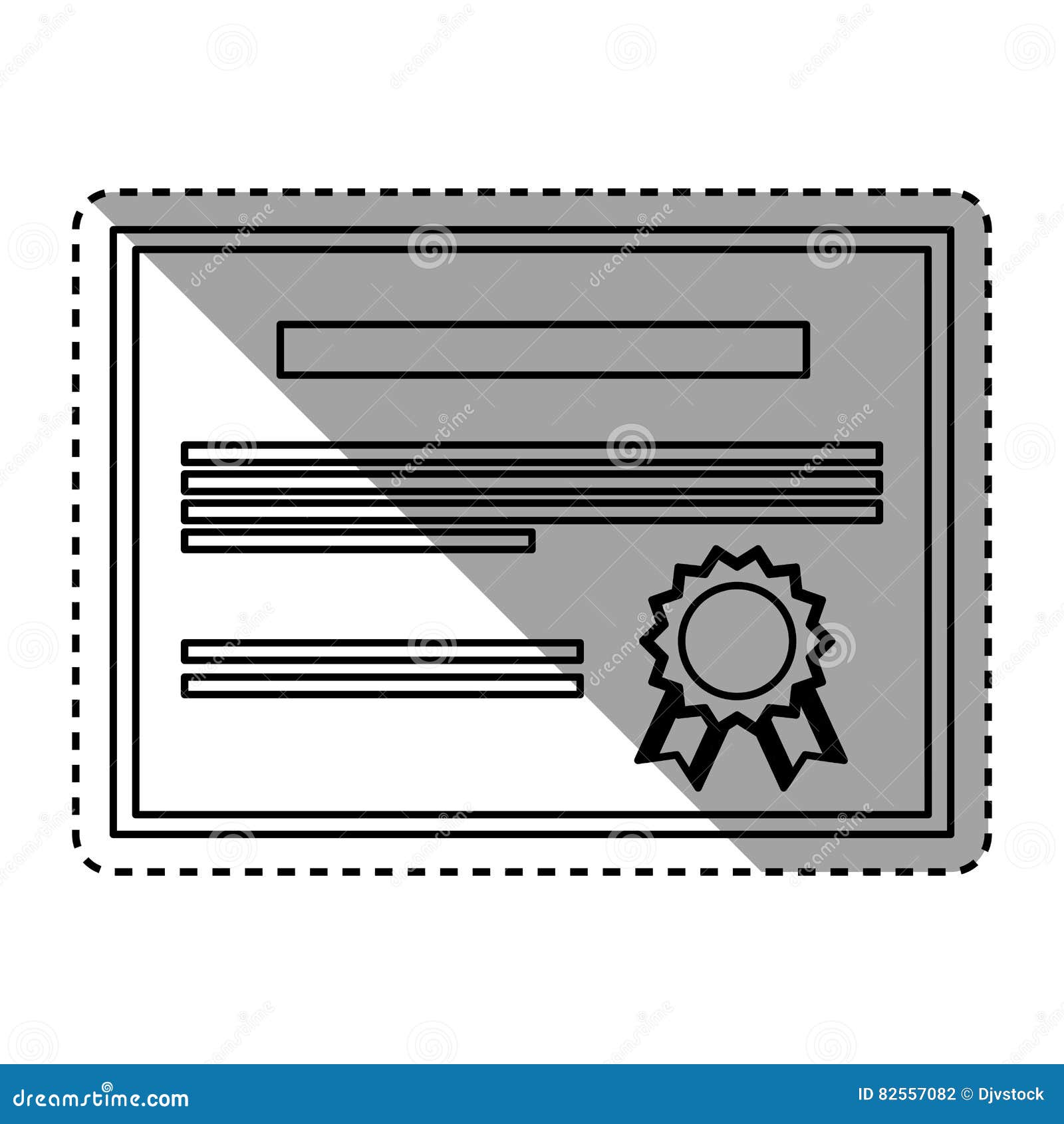 Diploma with emblem stock illustration. Illustration of print - 82557082