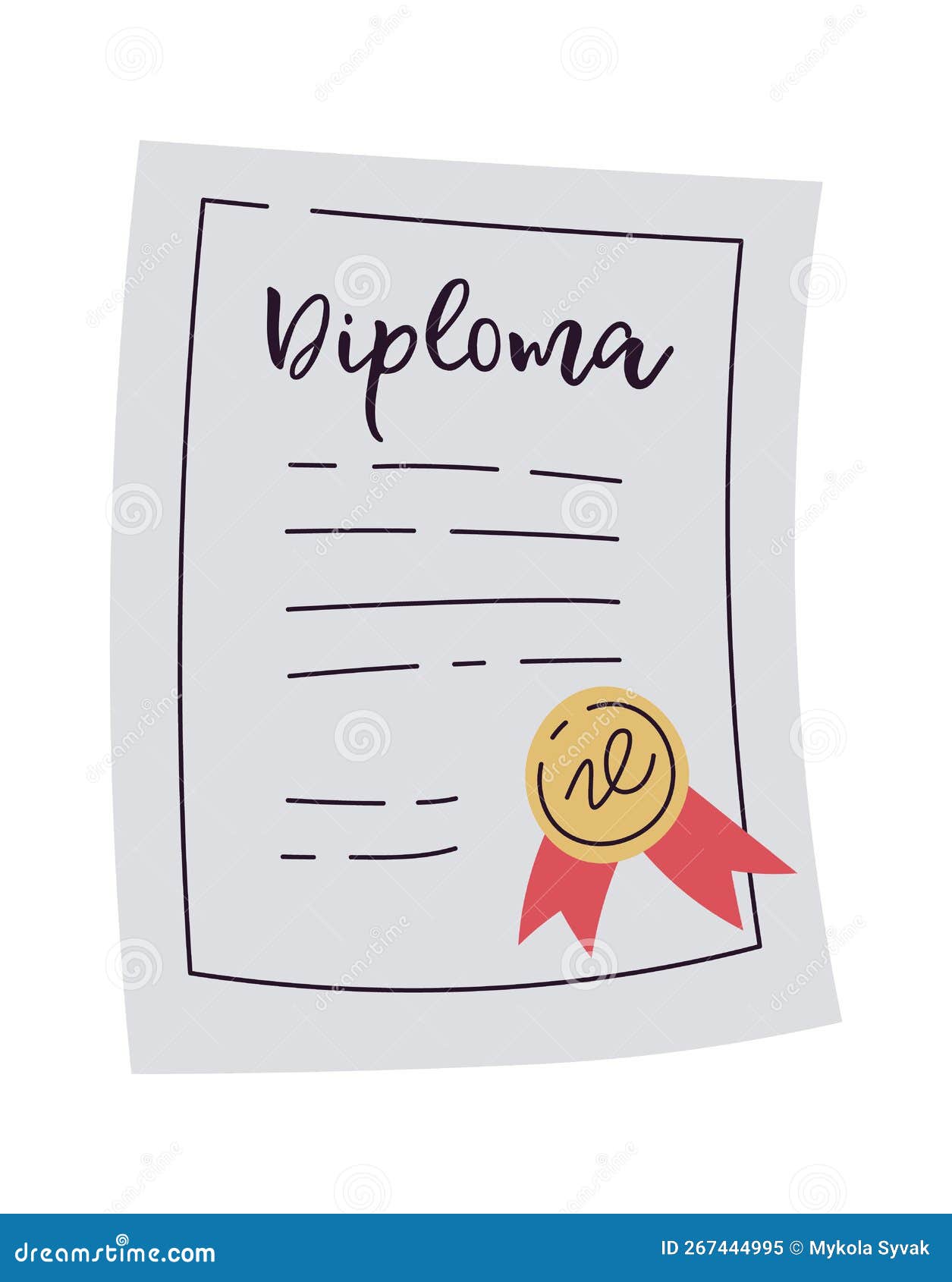 Diploma Flat Icon Finish College Certificate Stock Vector ...