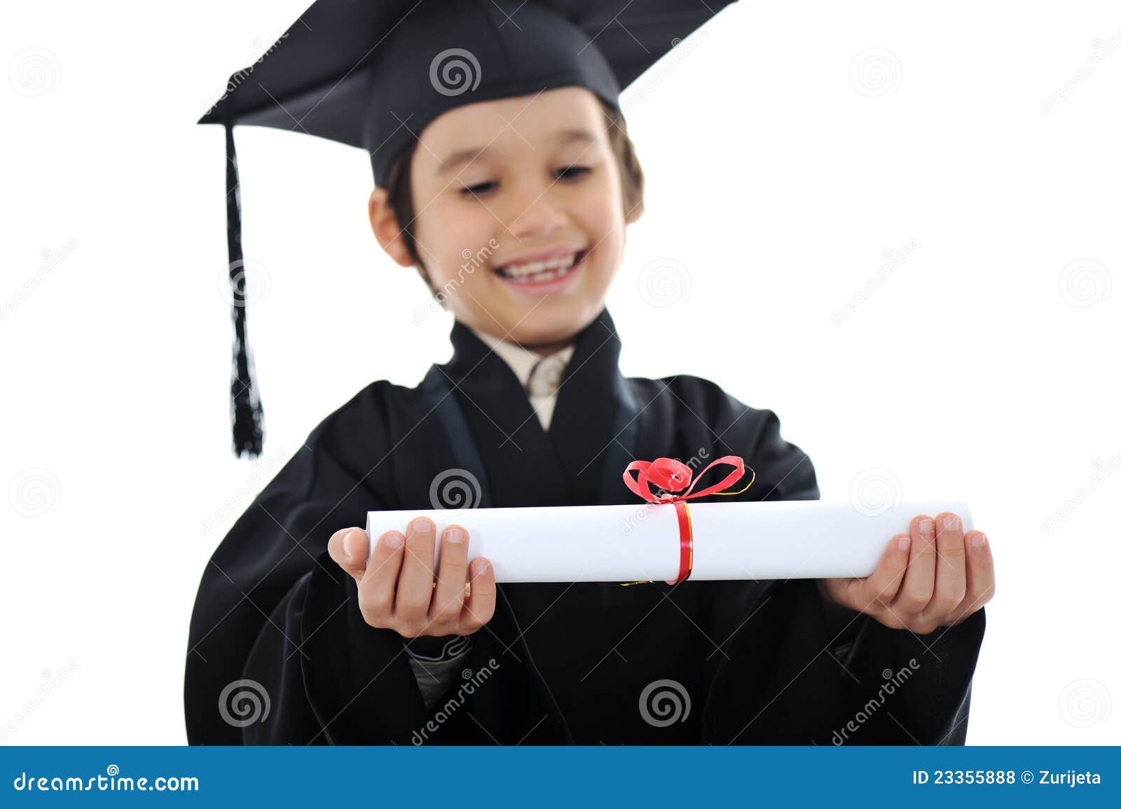 Diploma Graduating Little Student Kid, Stock Photo - Image of ...