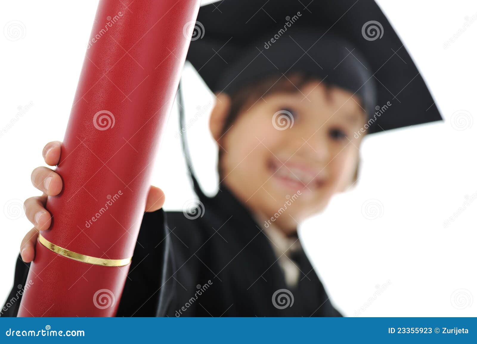 Diploma Graduating Little Student Kid Stock Image - Image of academic ...