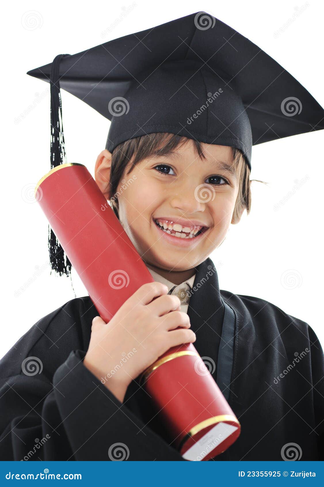 Diploma Graduating Little Student Kid Stock Image - Image of ceremony ...
