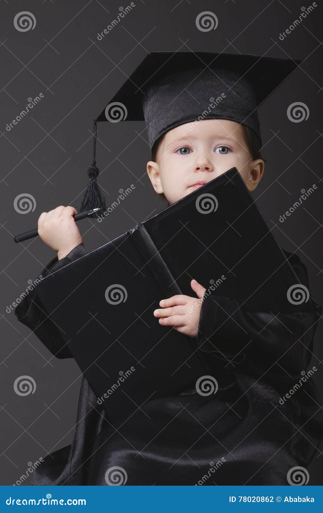 Diploma Graduating Little Student Kid Stock Photo - Image of college ...