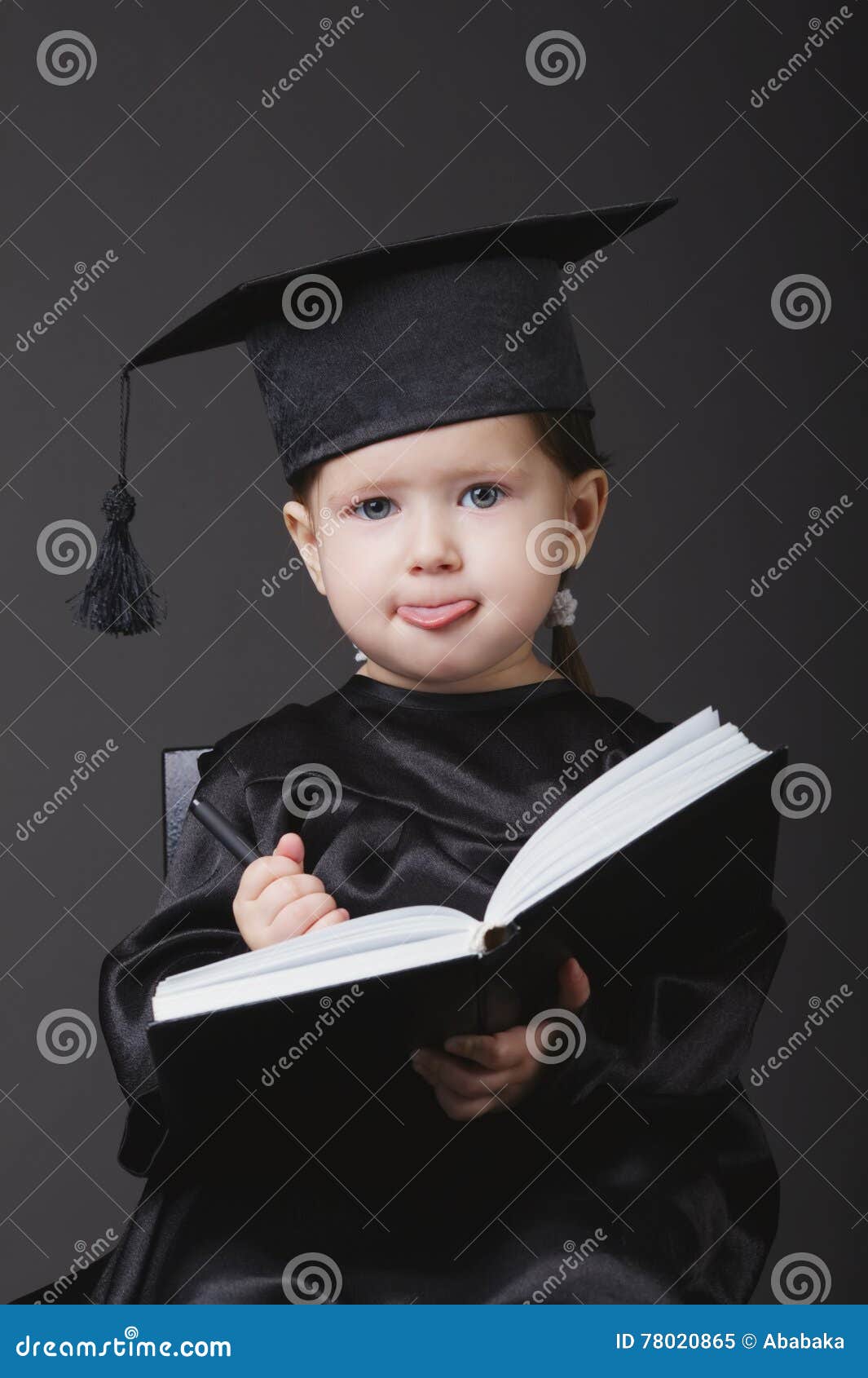 Diploma Graduating Little Student Kid Stock Image - Image of clothing ...