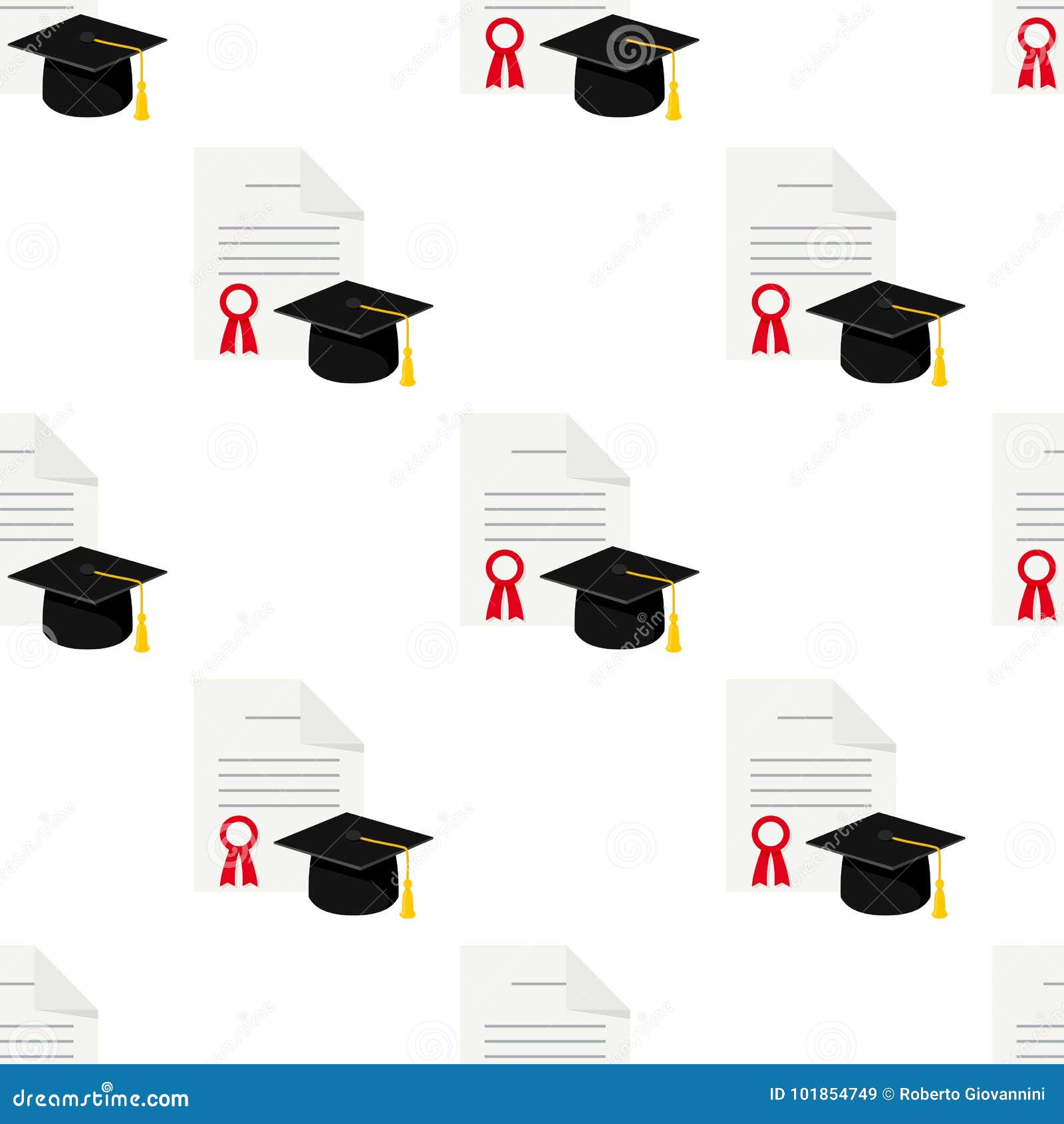 Diploma and Graduation Seamless Pattern Stock Vector - Illustration of ...