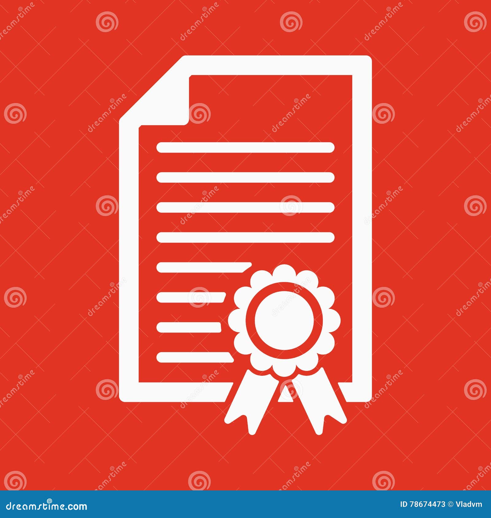 The Diploma Icon. Certificate Symbol Stock Vector - Illustration of ...