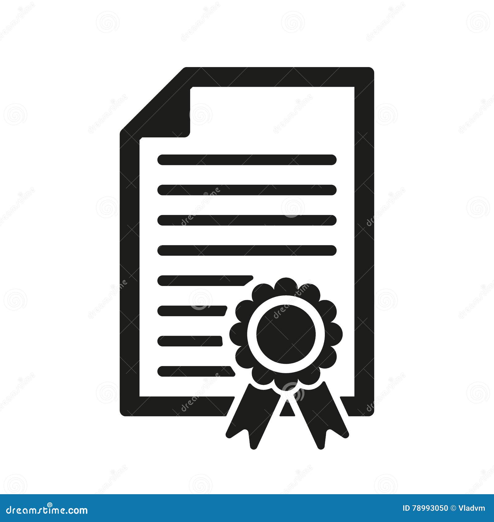 Diploma Icon. Certificate, Graduation Document And Medal With Ribbon ...