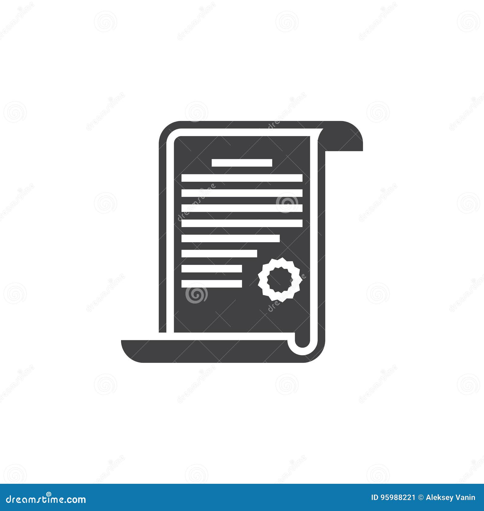 Diploma Icon Vector, Certificate Solid Logo, Pictogram Isolated Stock ...