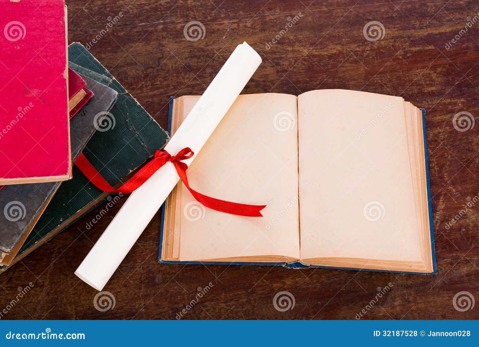 Diploma with old book stock photo. Image of college, literature - 32187528