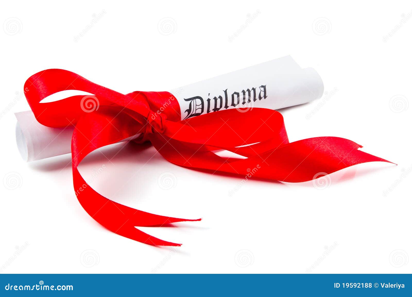 Diploma with red ribbon stock photo. Image of baccalaureate - 19592188