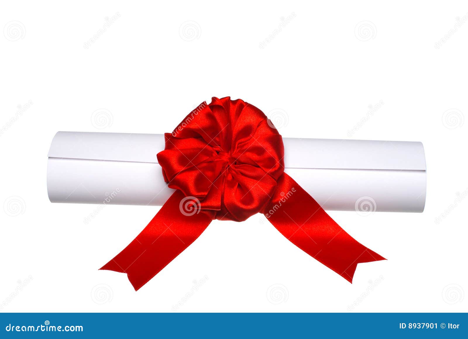 Diploma with red ribbon stock image. Image of graduation - 8937901