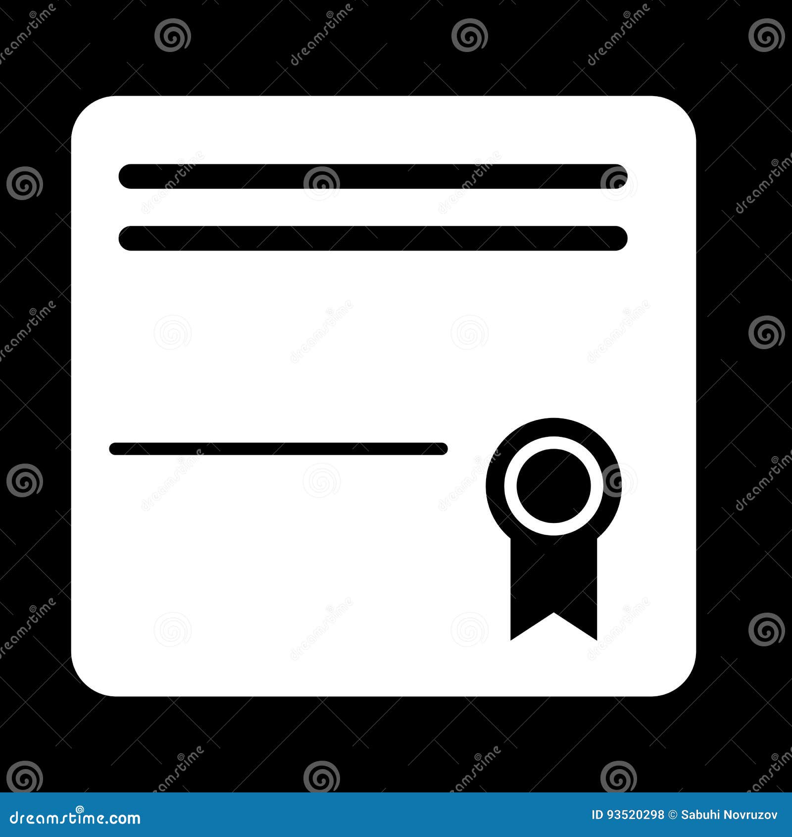 Diploma Simple Vector Icon. Black and White Illustration of Diploma ...