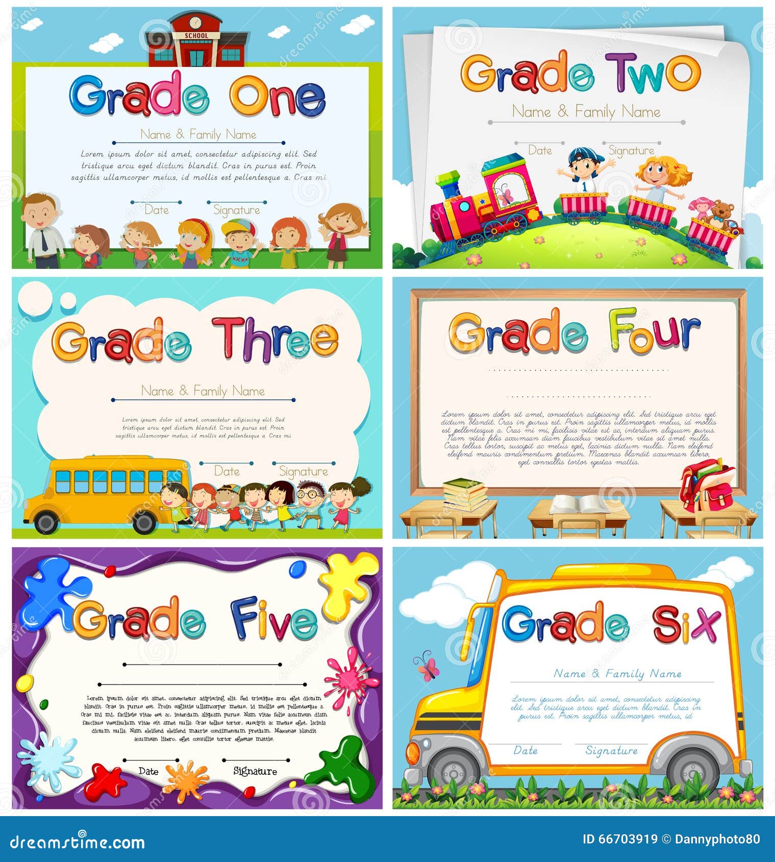 Diploma Templates Primary School Stock Illustrations – 4 Diploma ...