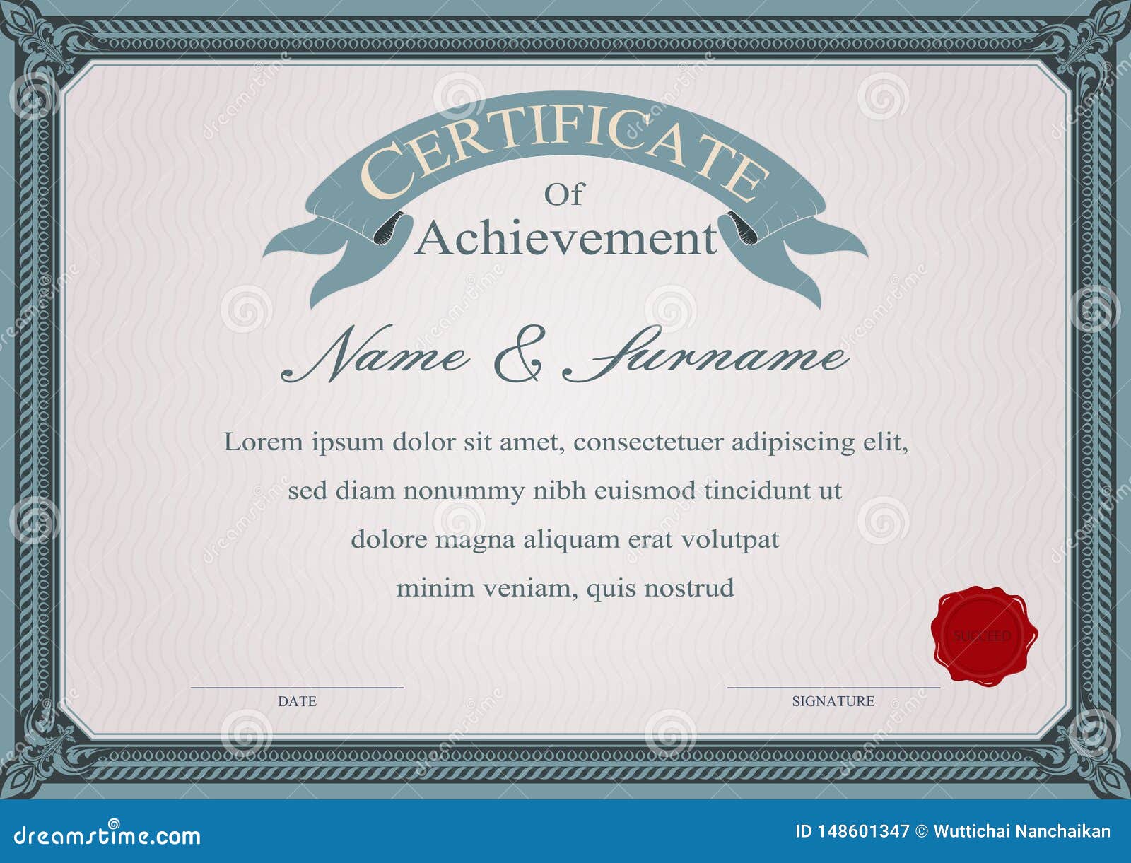 Diploma vintage stock vector. Illustration of award - 148601347