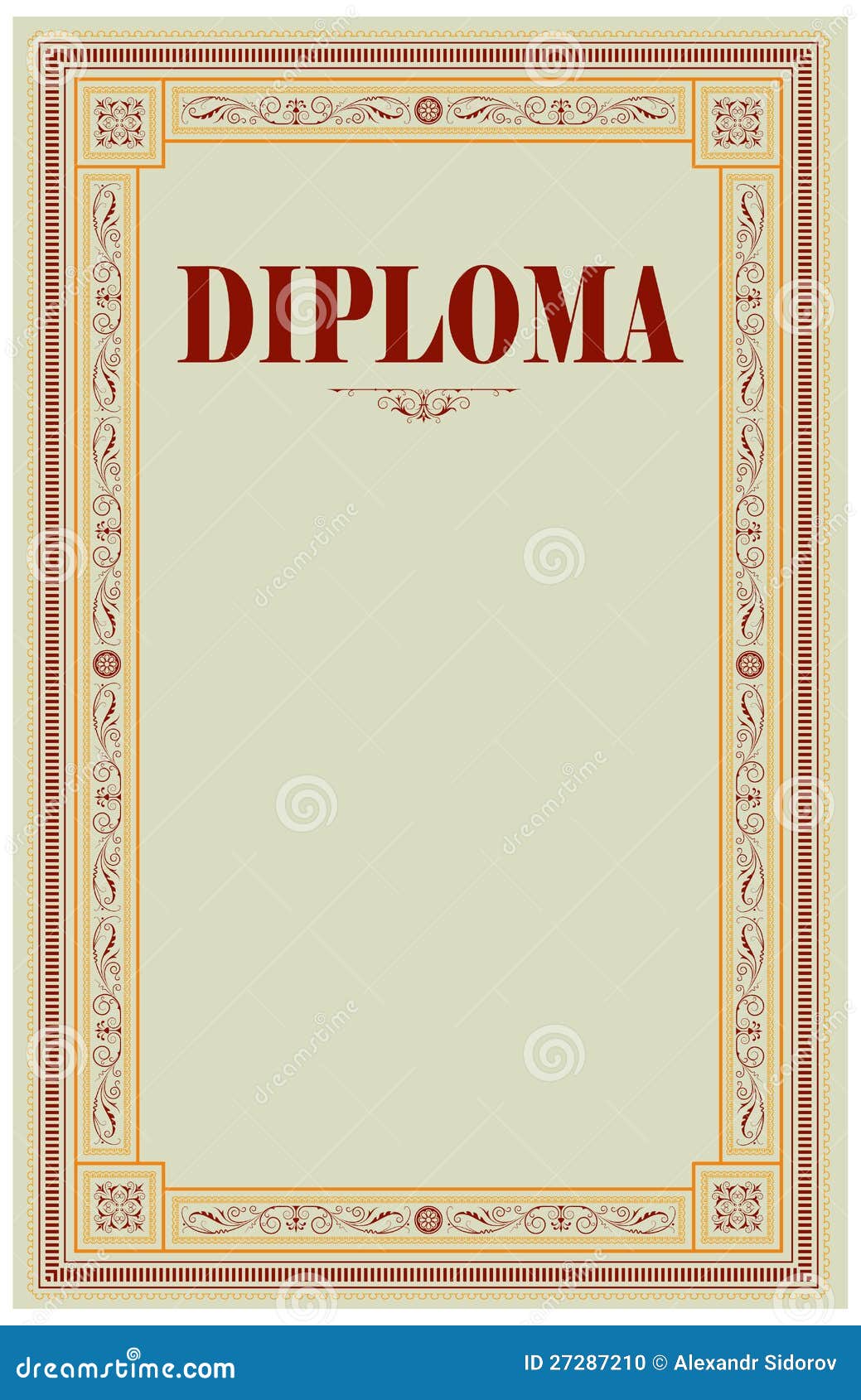 Diplommall vektor illustrationer. Illustration av utmärkelsen - 27287210