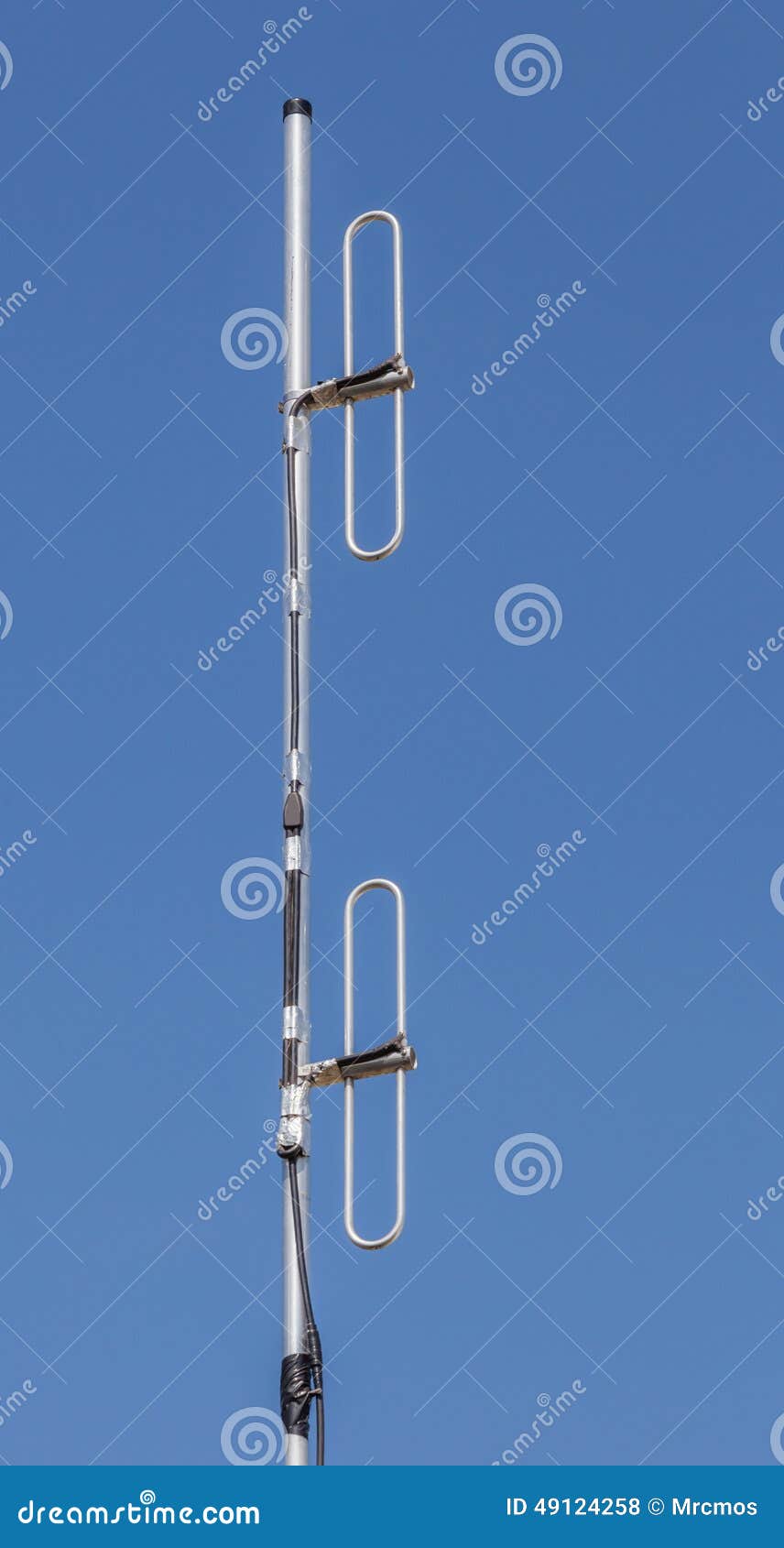 Dipole Antenna For Telecommunications With Blue Sky Background. Stock ...