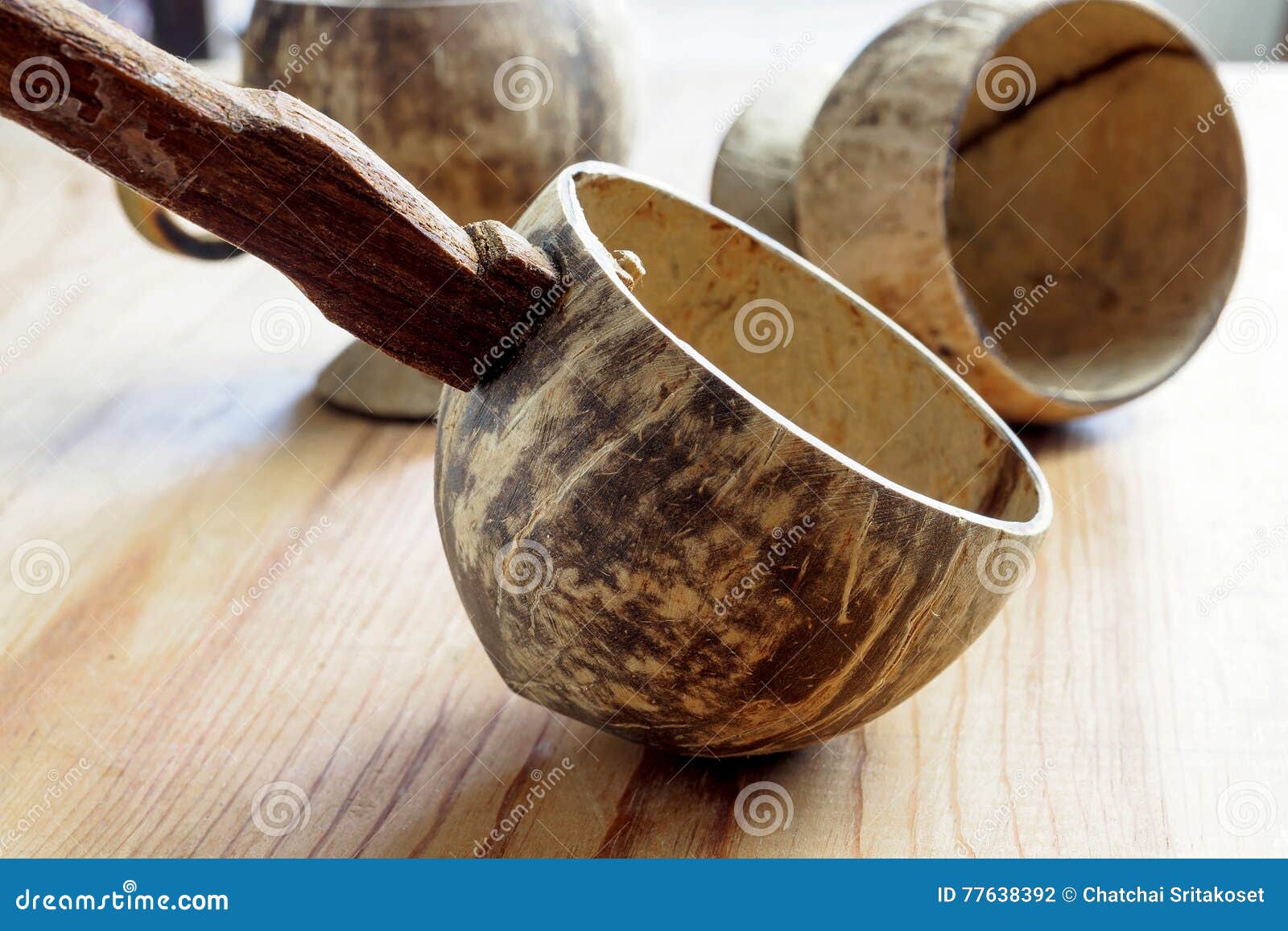 Dipper Made from Coconut Shell, Traditional Container for Drinking ...