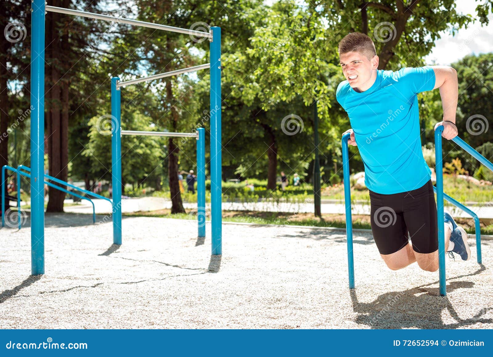 Dips exercise outdoor. stock photo. Image of crossfit - 72652594