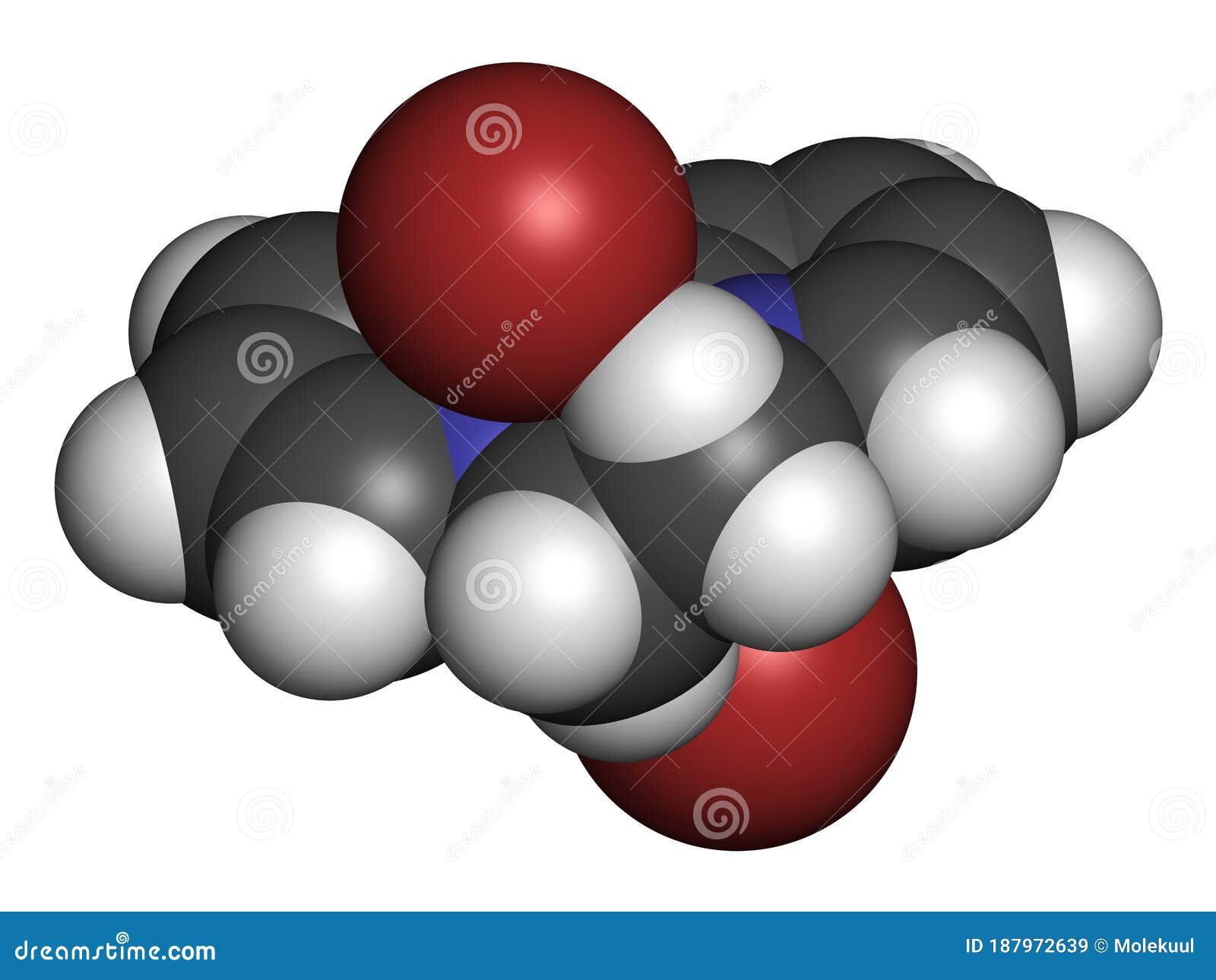 Diquat Dibromide Contact Herbicide Molecule 3D Rendering. Atoms are ...