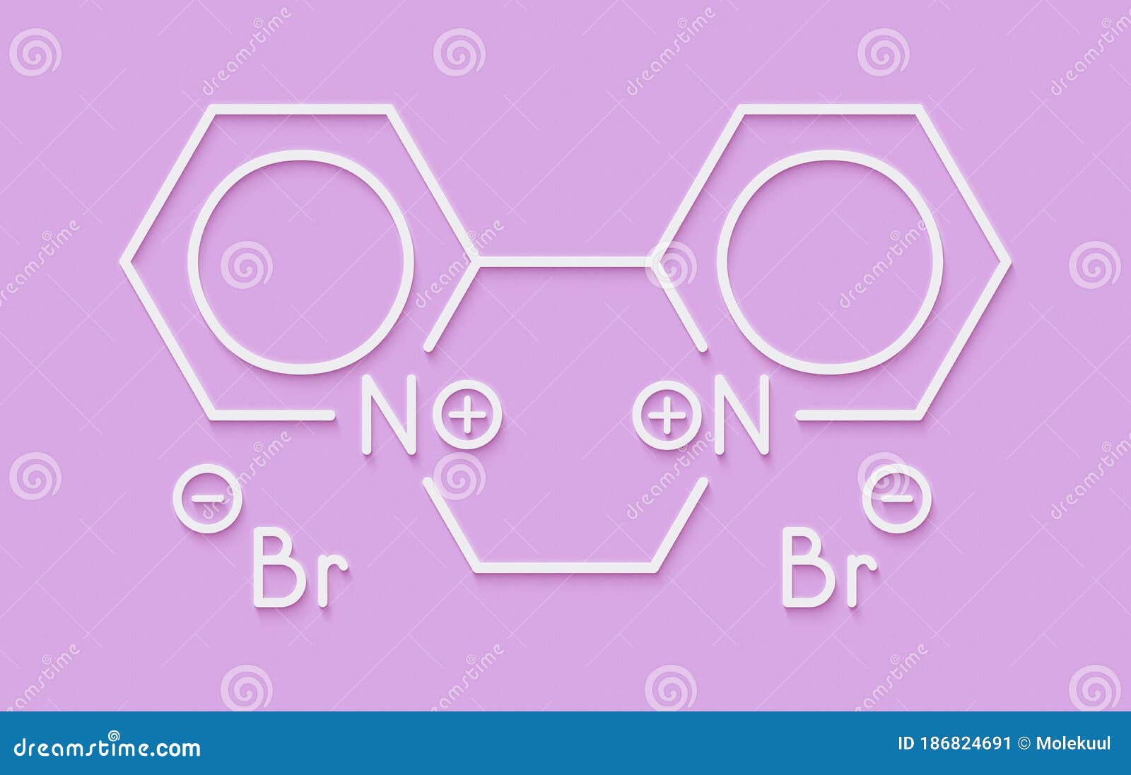 Diquat Dibromide Contact Herbicide Molecule. Skeletal Formula. Stock ...
