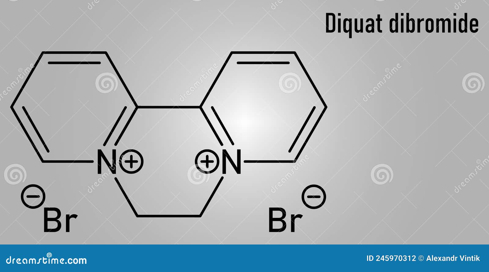 Diquat Dibromide Contact Herbicide Molecule. Skeletal Formula. Vector ...