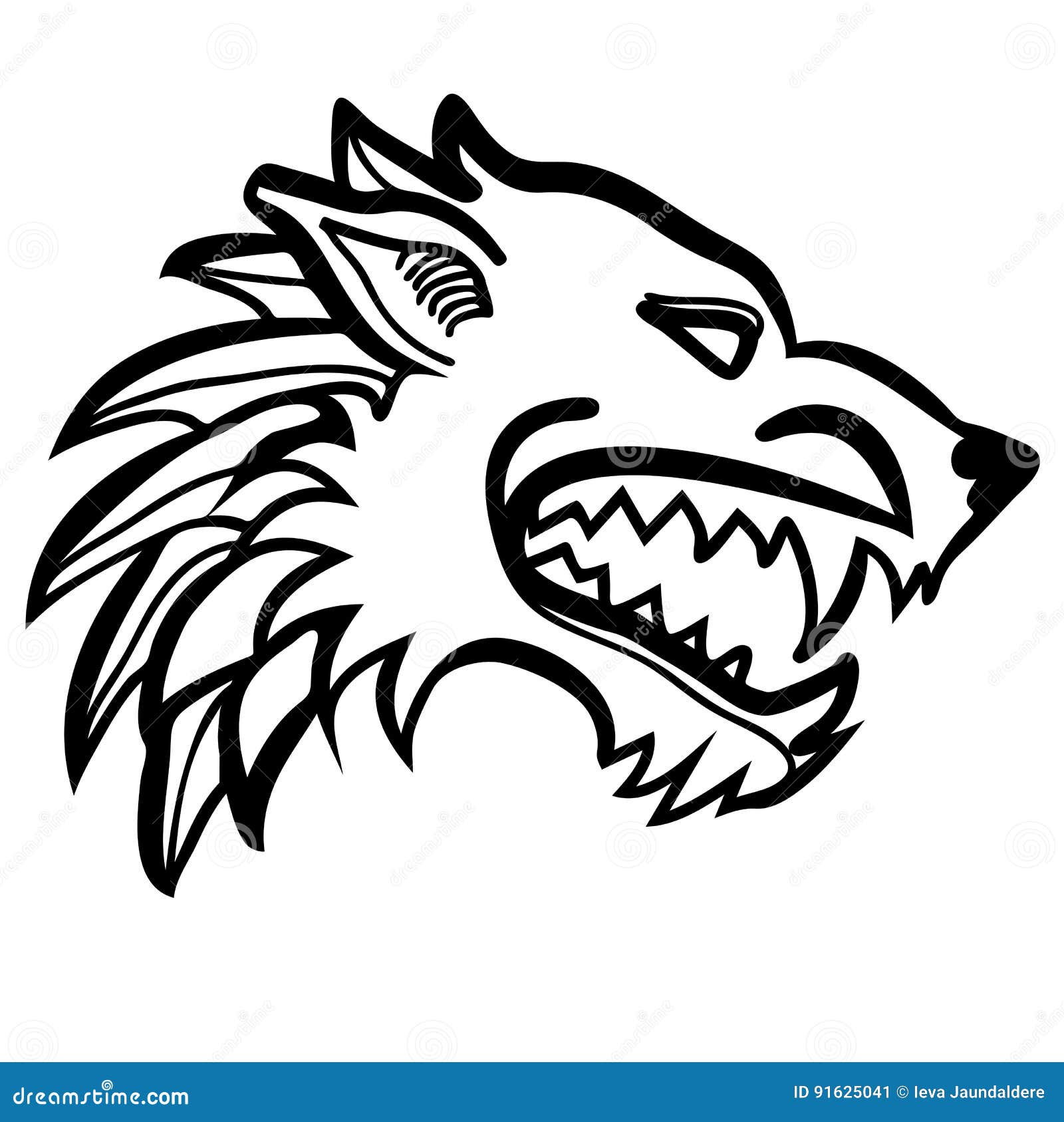 Dire wolf head stock illustration. Illustration of logo - 91625041