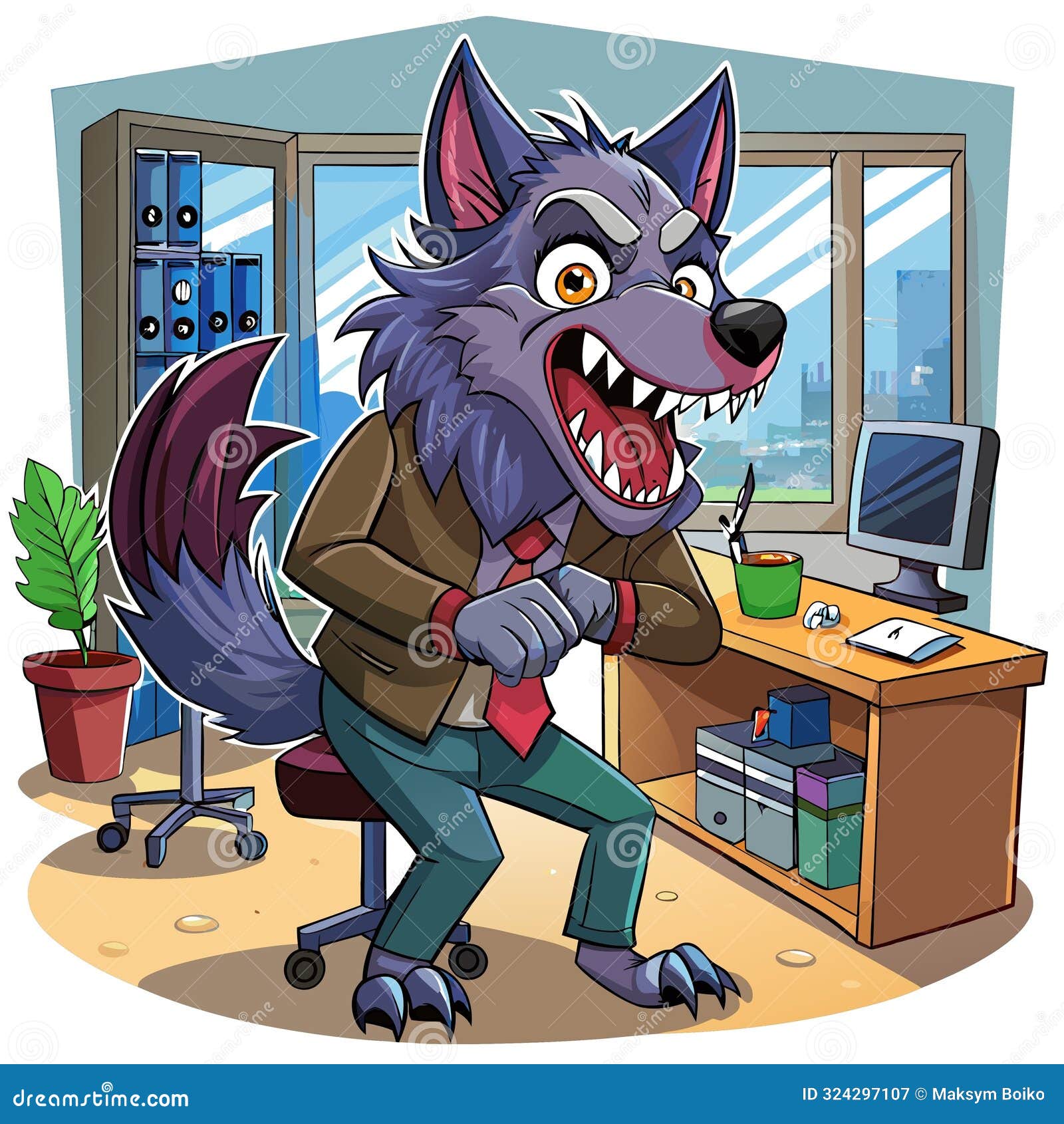 Dire Wolf Ignored Laughs Office Vector Stock Vector - Illustration of ...