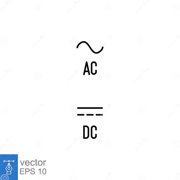 Direct And Alternating Current Dc And Ac Symbol Sign Icon Stock Vector