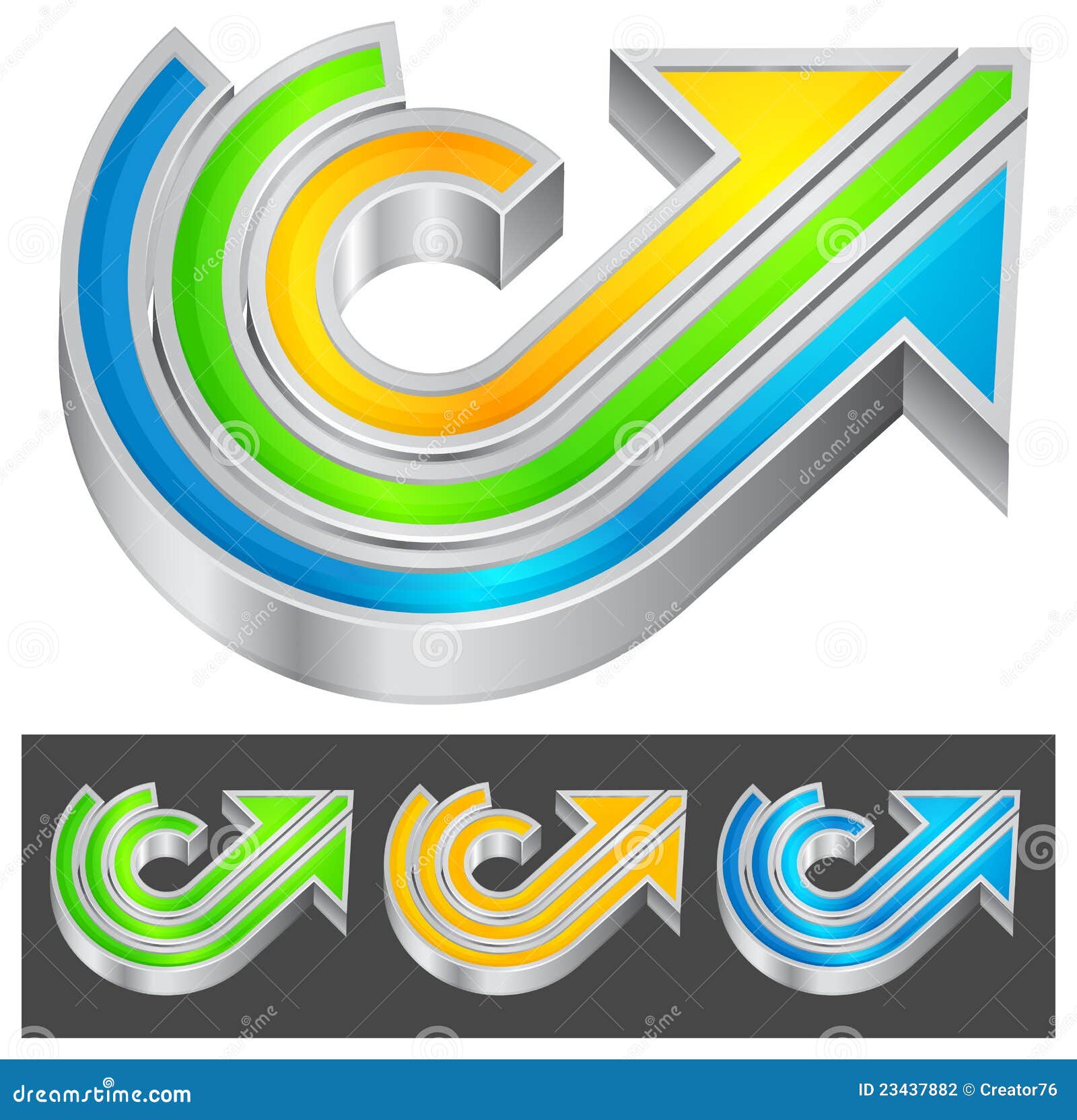 Direct arrow stock vector. Illustration of green, perspective - 23437882