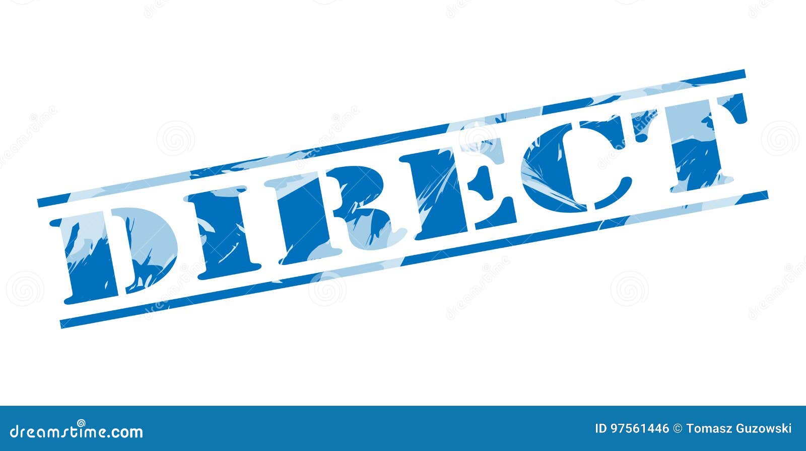 Direct blue stamp stock illustration. Illustration of sign - 97561446