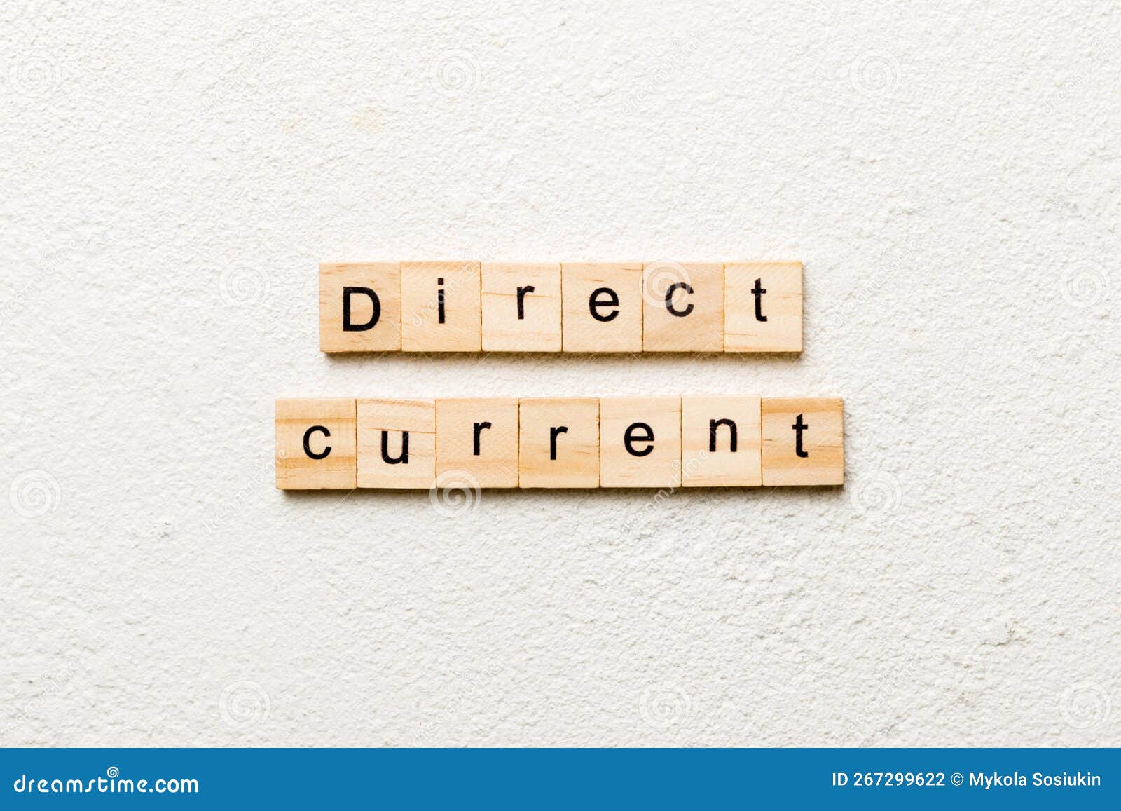Direct Current Word Written on Wood Block. Direct Current Text on ...