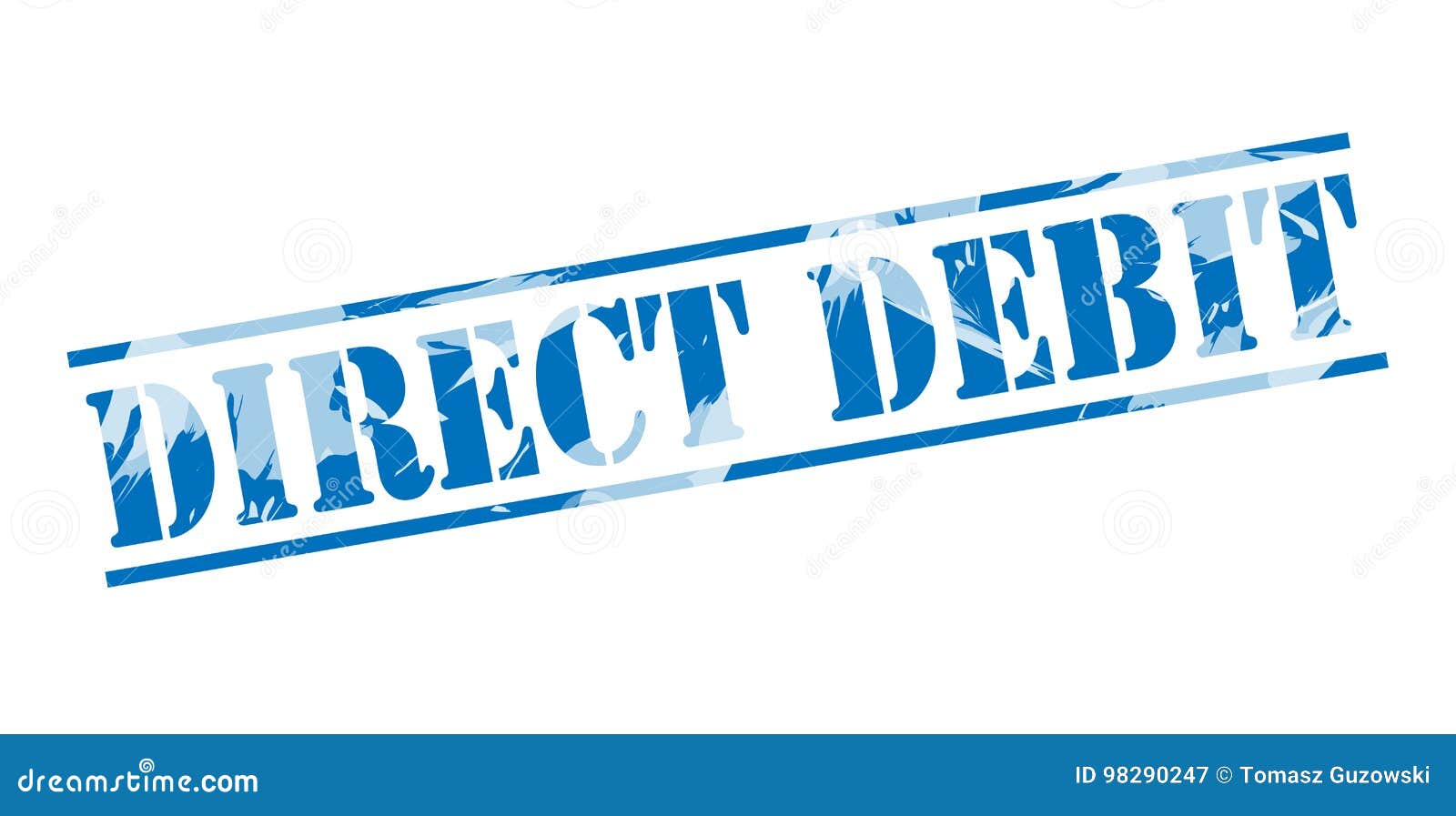 Direct debit blue stamp stock illustration. Illustration of label ...