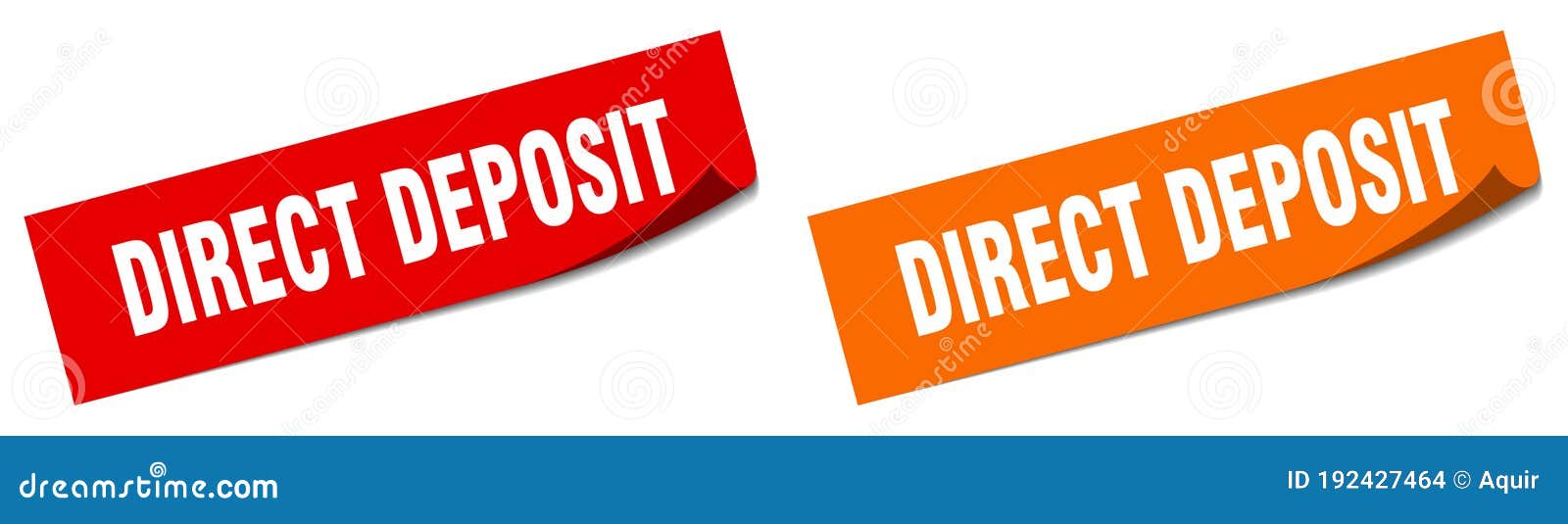 Direct Deposit Sticker. Direct Deposit Sign Set Stock Vector ...