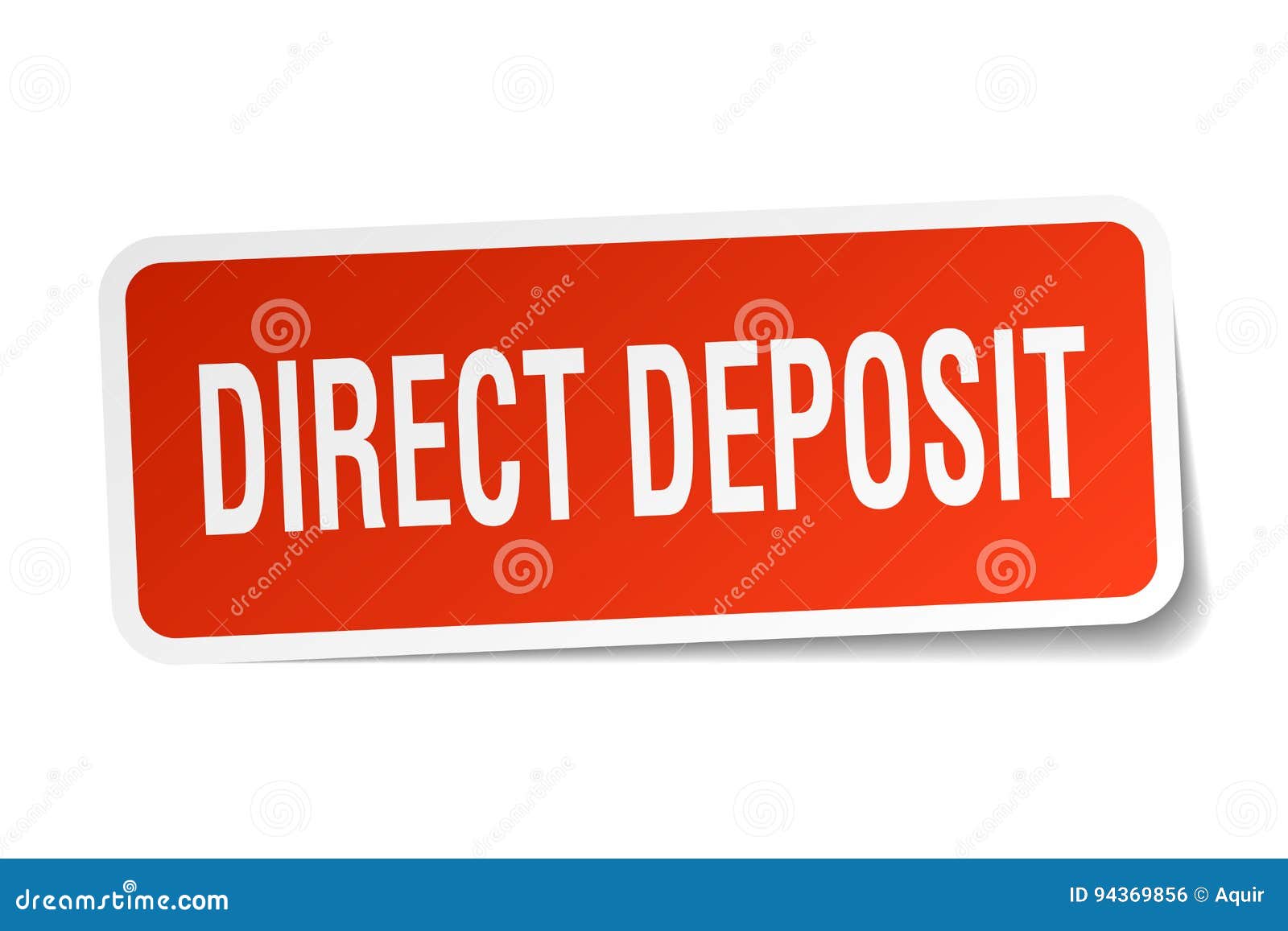 Direct Deposit Sticker on White Stock Vector - Illustration of template ...