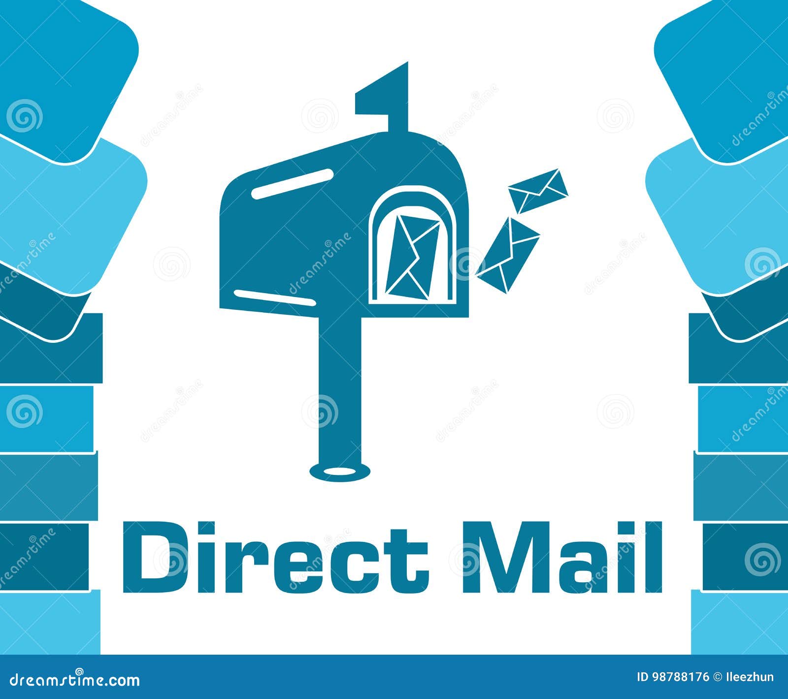 Direct Mail Blue Abstract Shapes Square Stock Illustration ...