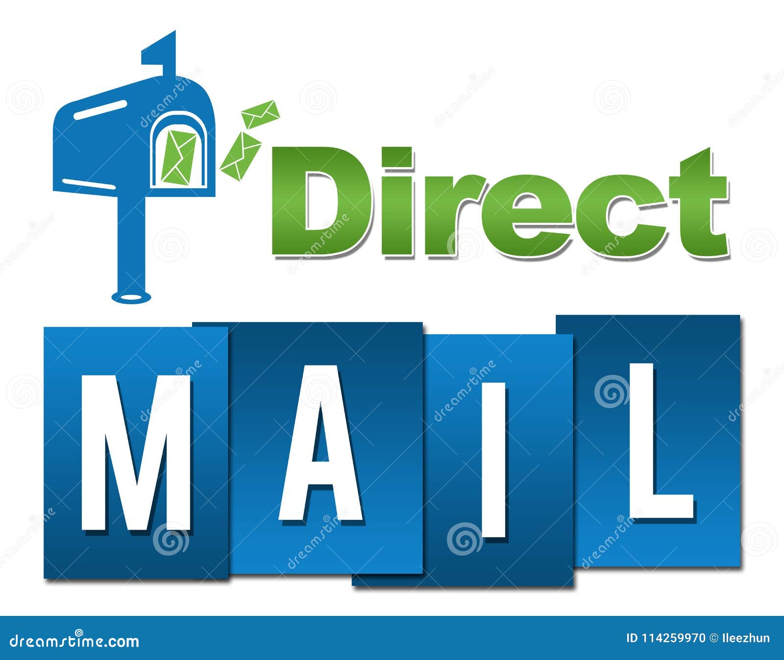 Direct Mail Professional Green Blue with Symbol Stock Illustration ...
