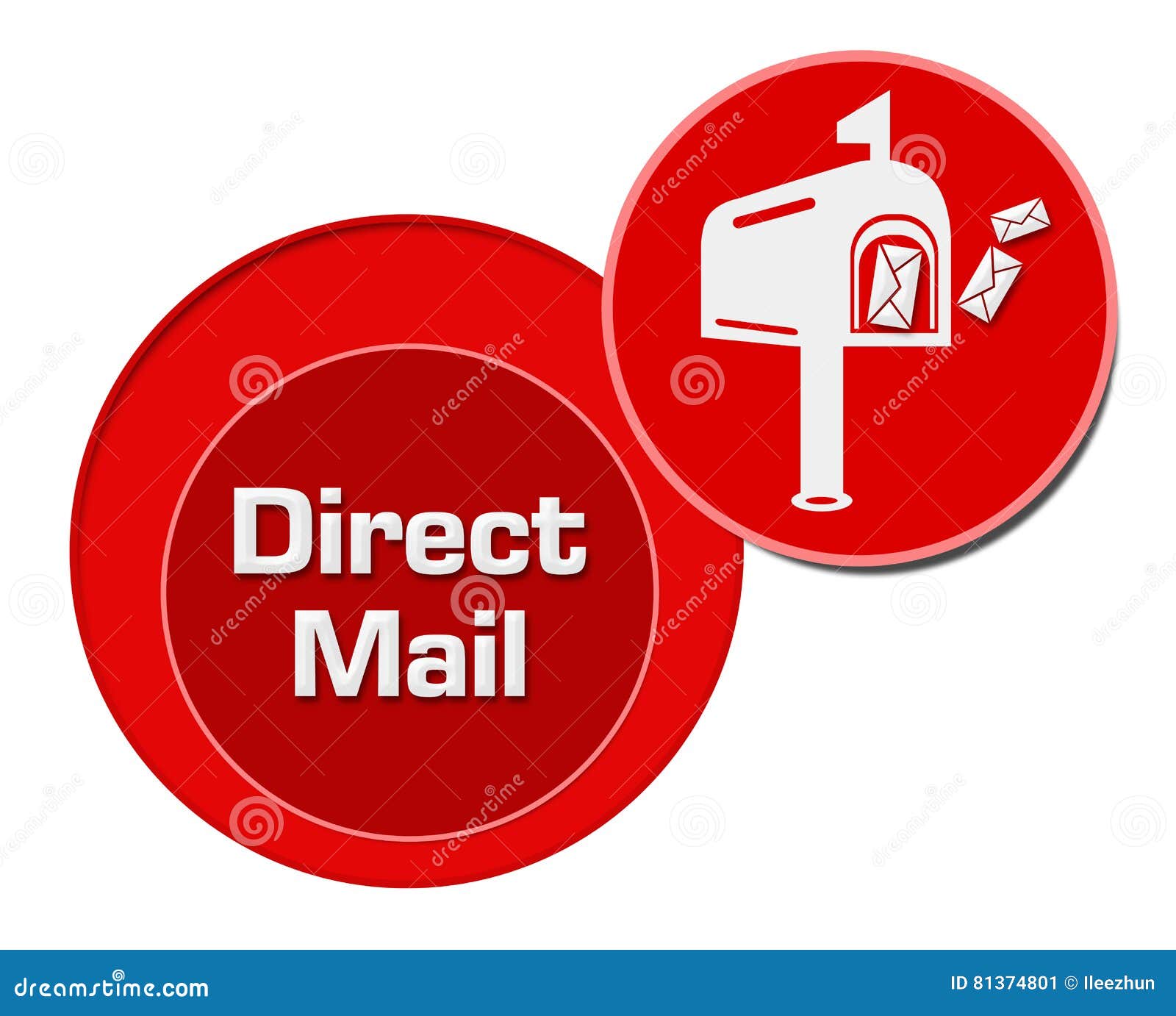 Direct Mail Red Circles stock illustration. Illustration of mailing ...